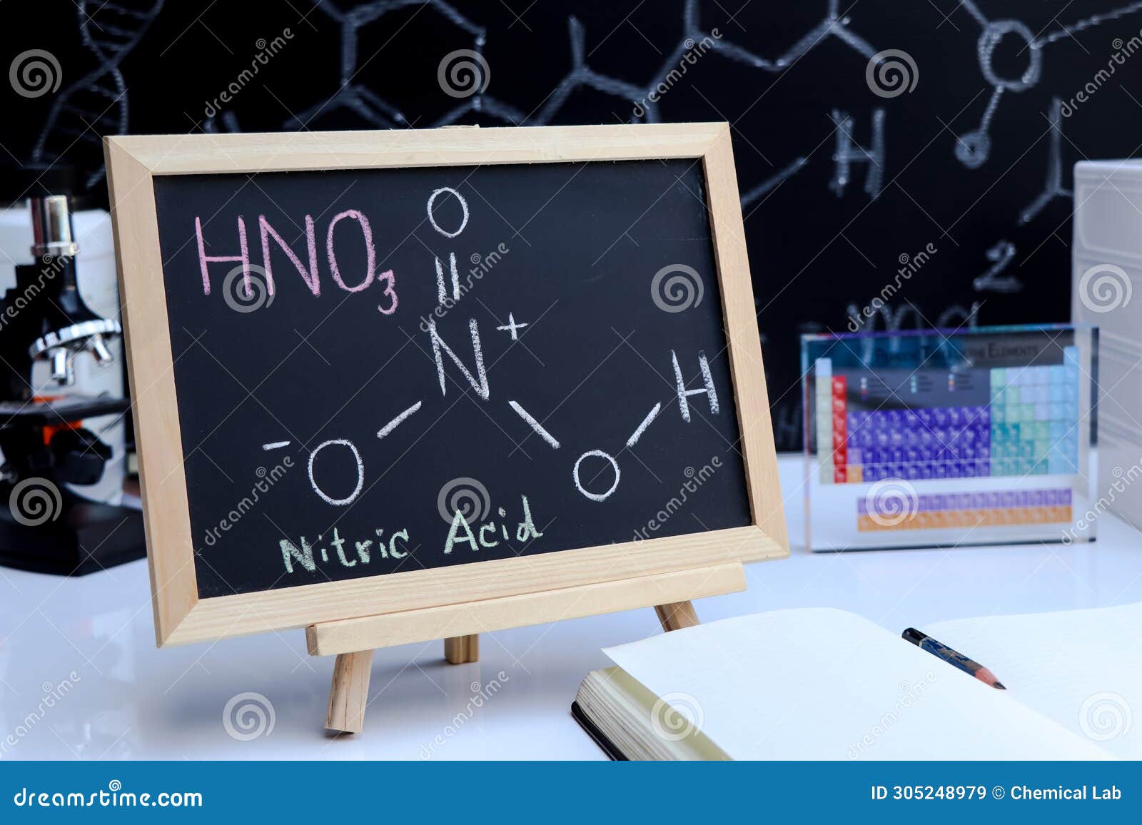 Acide Nitrique Et Formule De Structure Du Symbole Chimique Image stock ...
