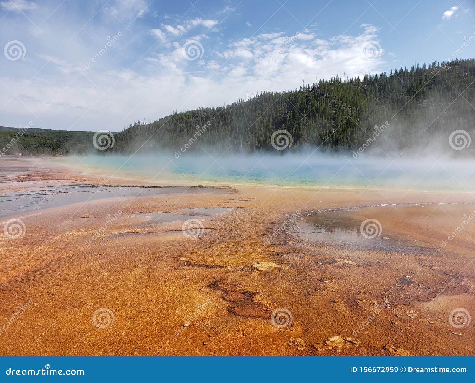 Acidic Hot Springs in Yellowstone Stock Image - Image of springs ...