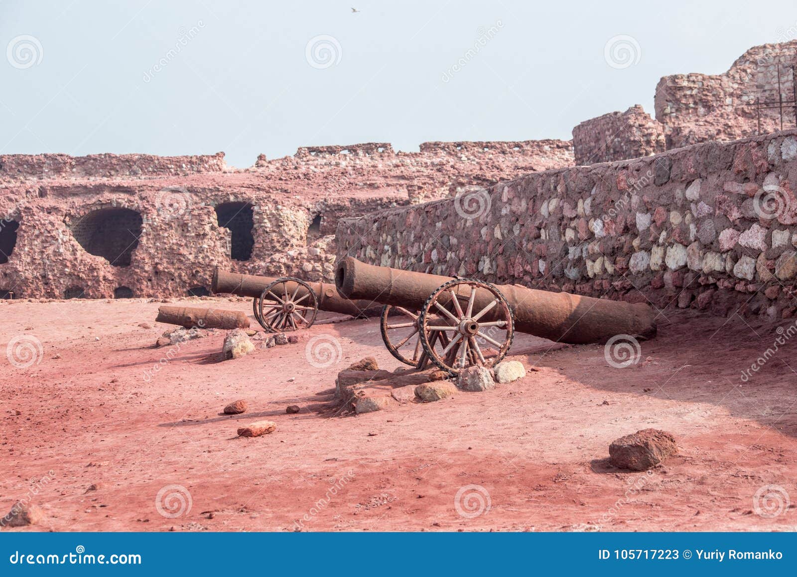 Acient Ruins of the Desert Castel with Old Guns Stock Image - Image of ...