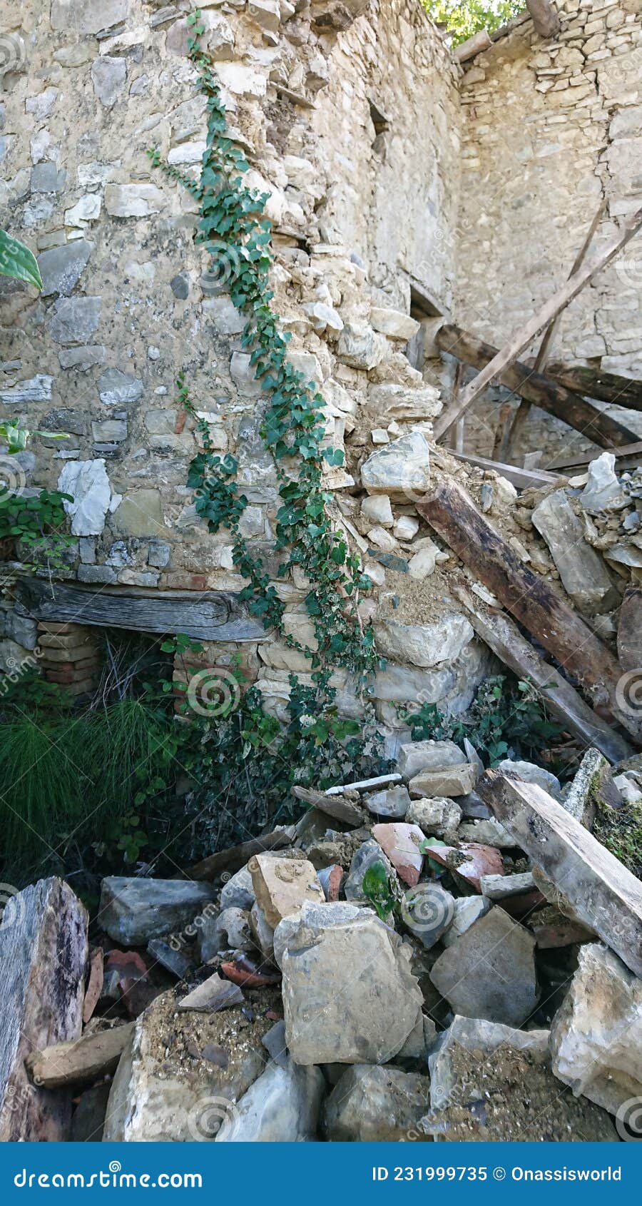 Acient Stone House Falling. Construction Projects Stock Image - Image ...