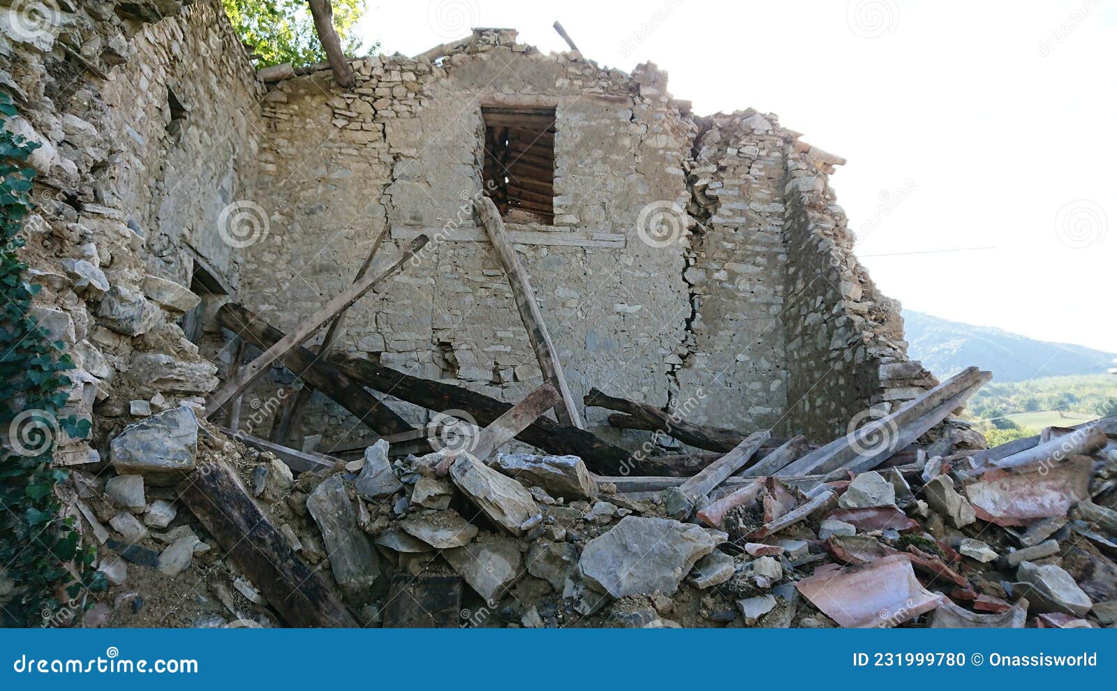 Acient Stone House Falling. Construction Projects Stock Photo - Image ...