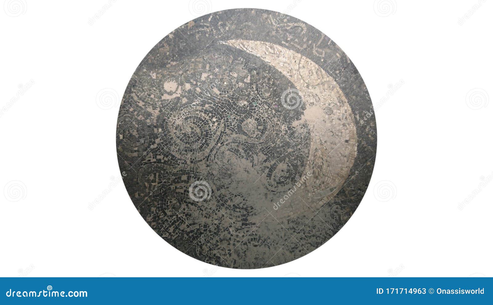 Acient Stone Moon Circle White Background Stock Image - Image of circle ...