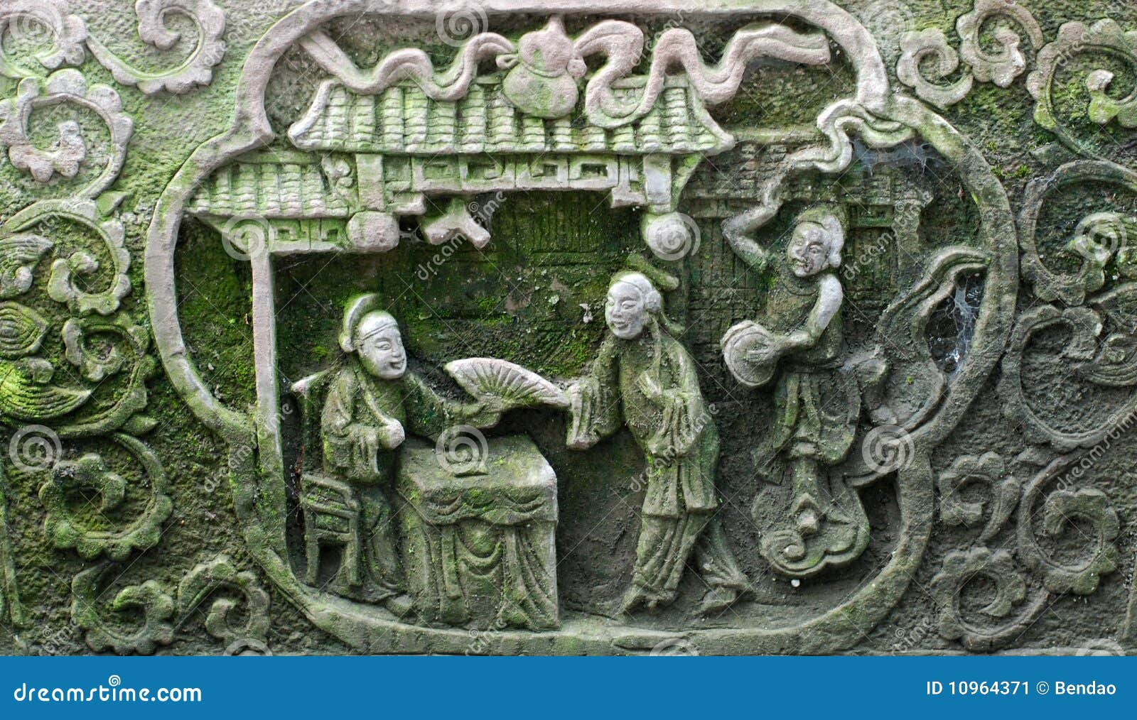 Acient stone relief stock image. Image of history, chinese - 10964371