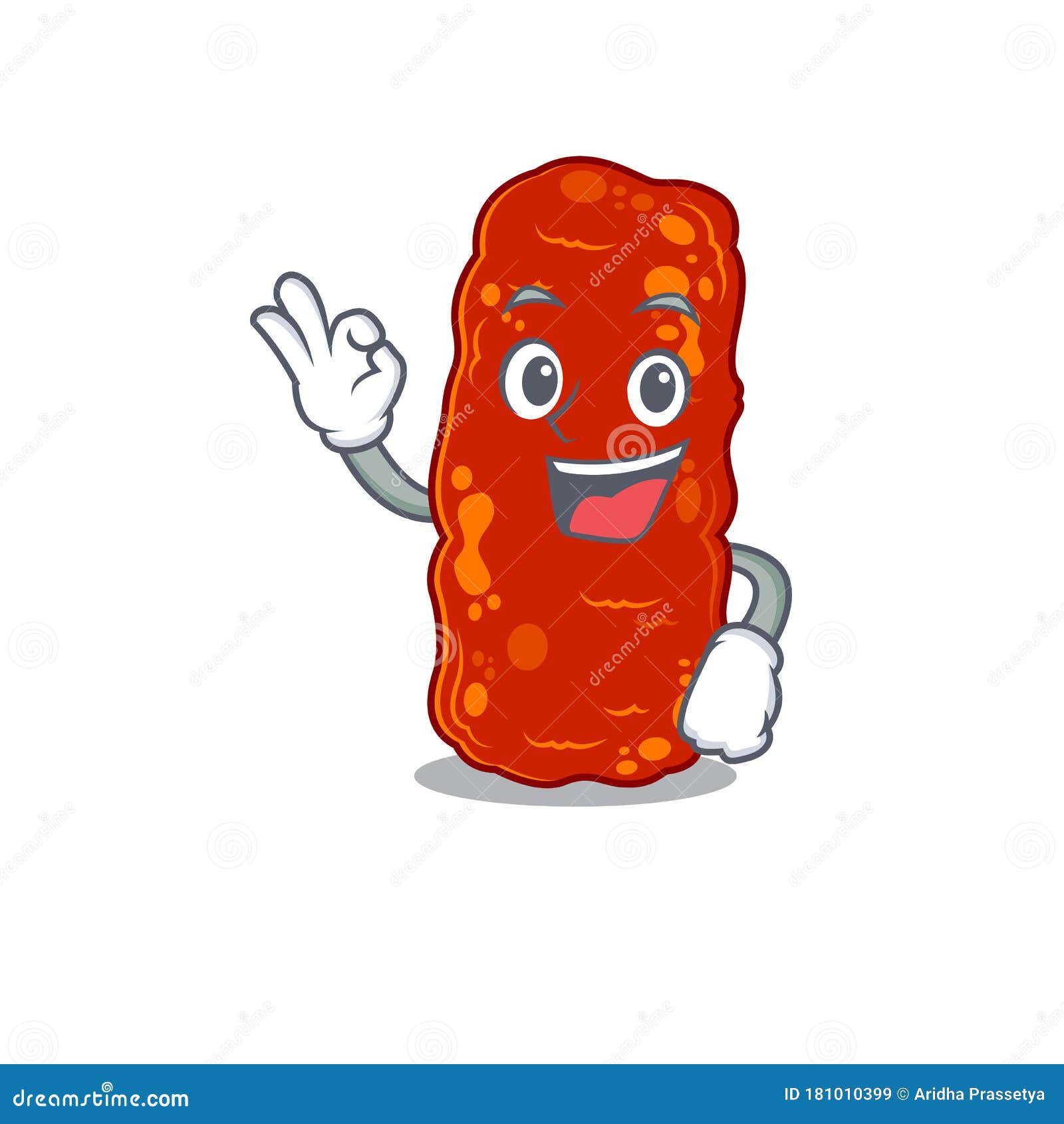 Acinetobacter Bacteria Mascot Design Style with an Okay Gesture Finger ...