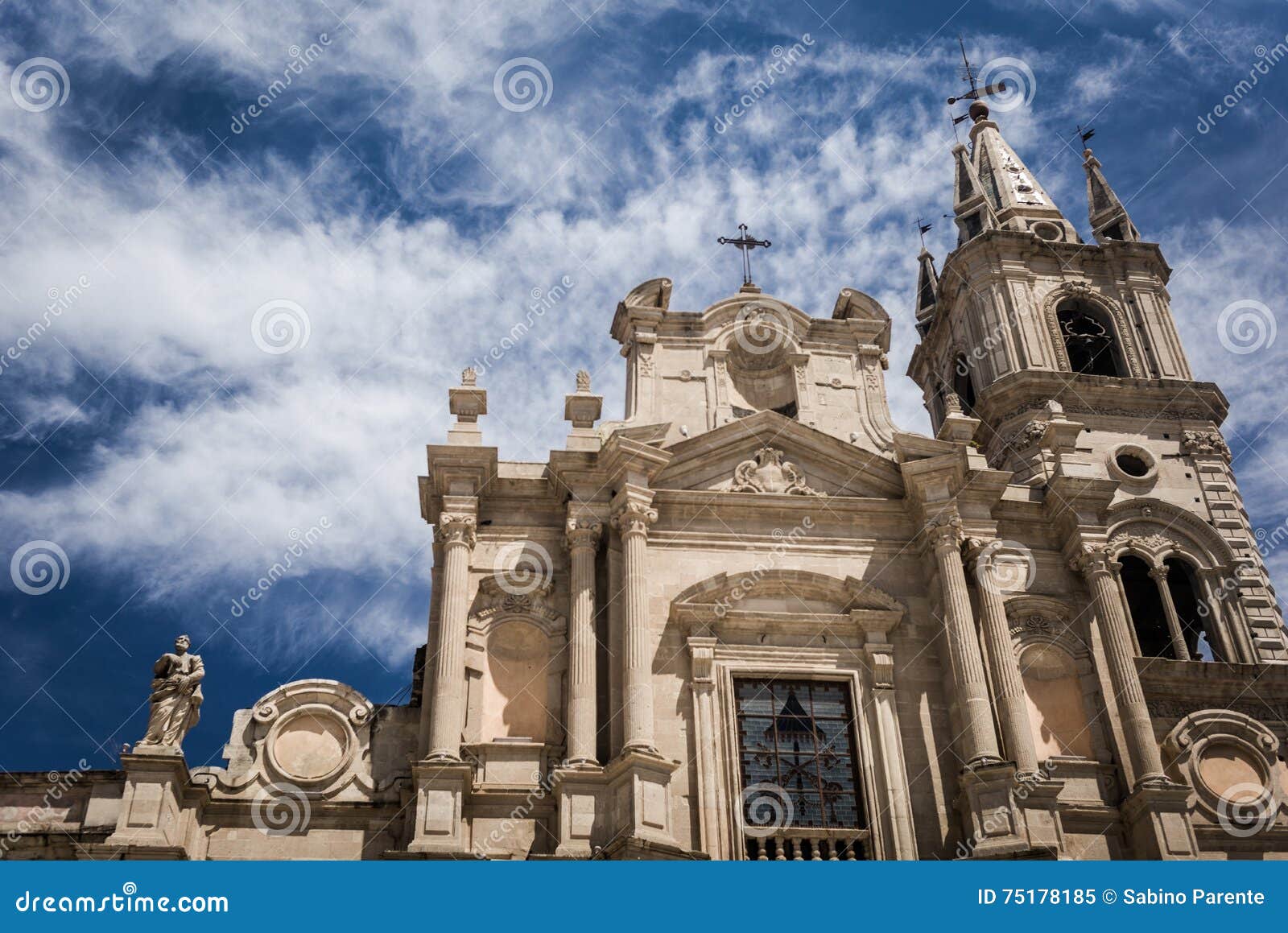 Acireale, the cathedral stock image. Image of church - 75178185