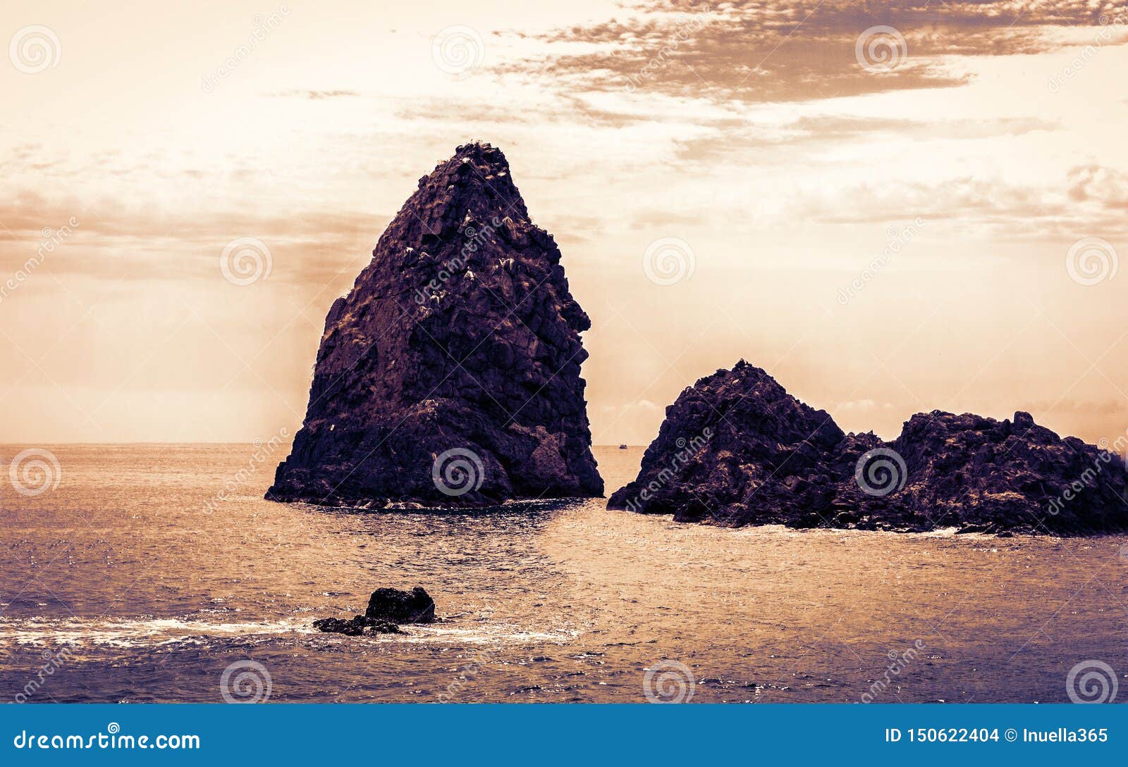 Acitrezza Rocks of the Cyclops, Sea Stack in Catania, Sicily Stock ...