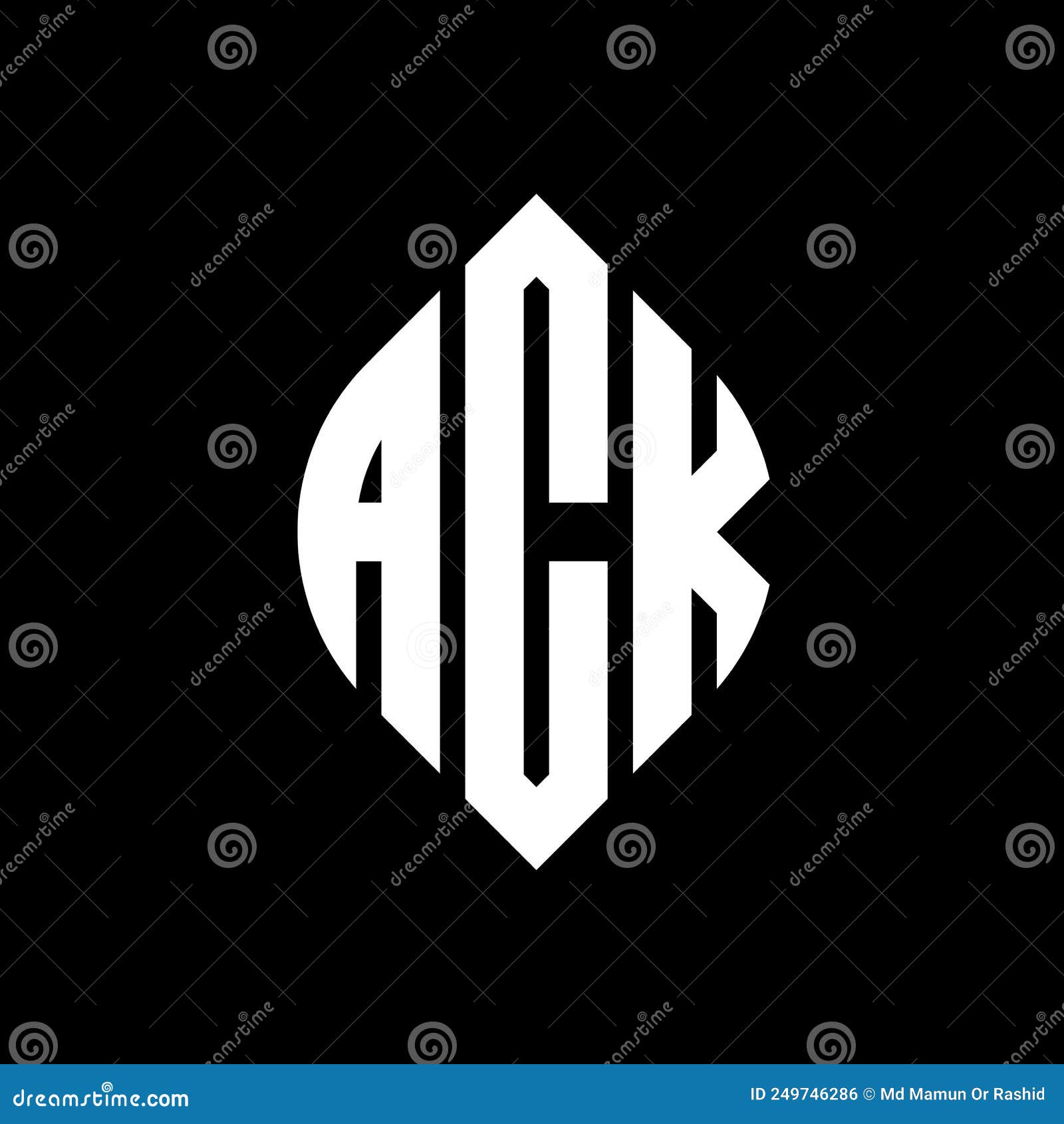 ACK Circle Letter Logo Design with Circle and Ellipse Shape. ACK ...