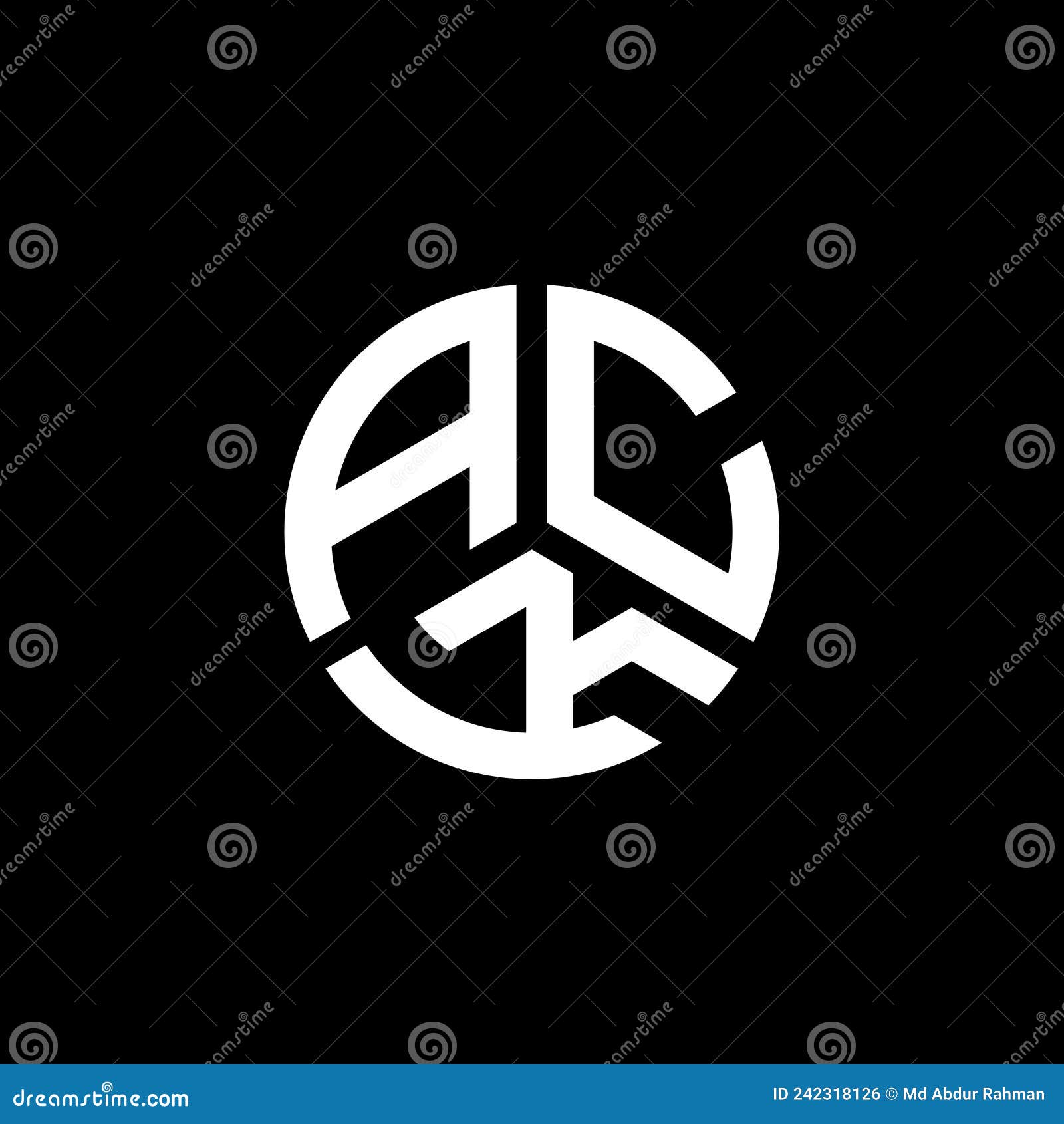 ACK Letter Logo Design on White Background. ACK Creative Initials ...