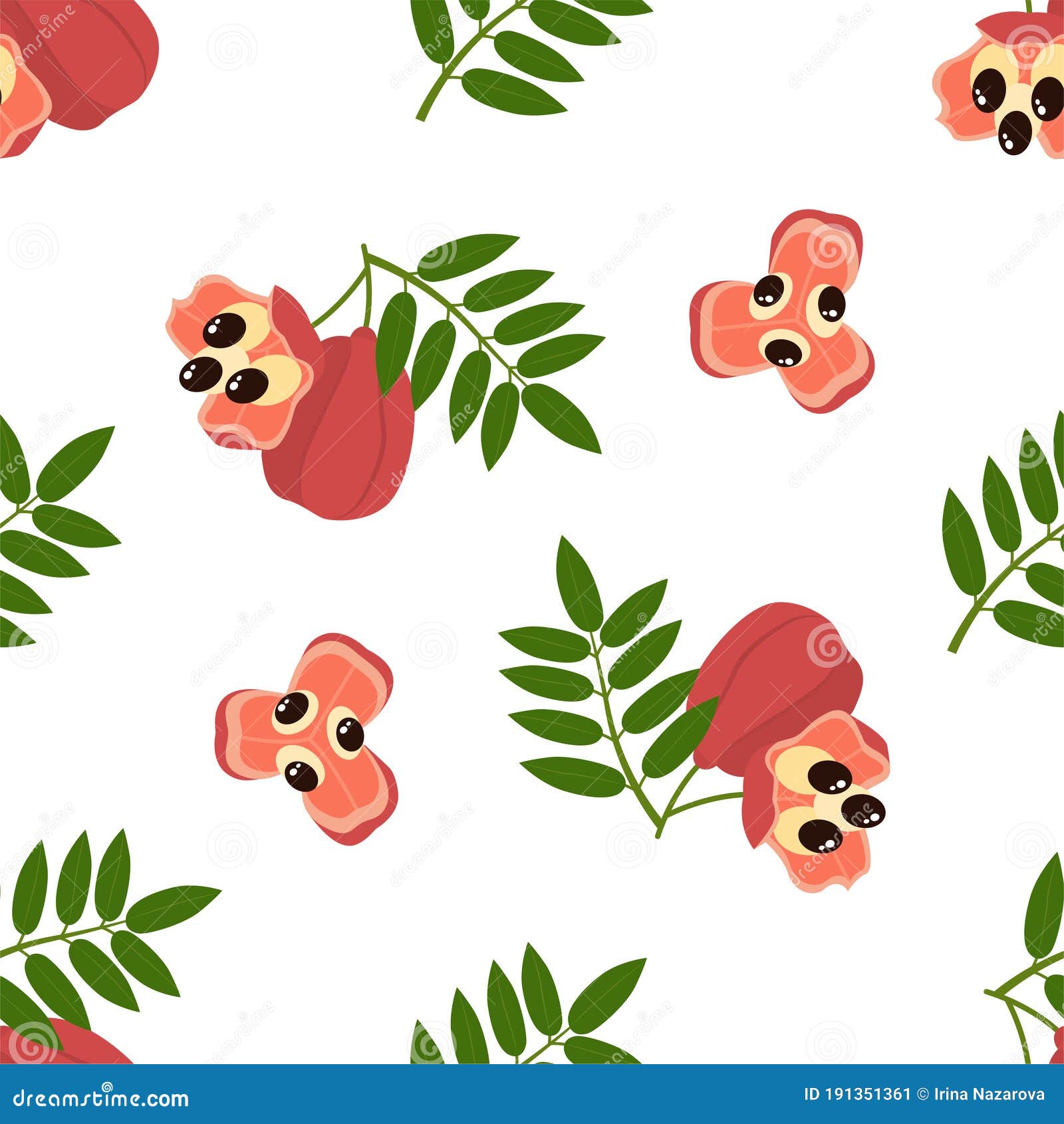Ackee Fruit. Seamless Vector Patterns Stock Vector - Illustration of ...