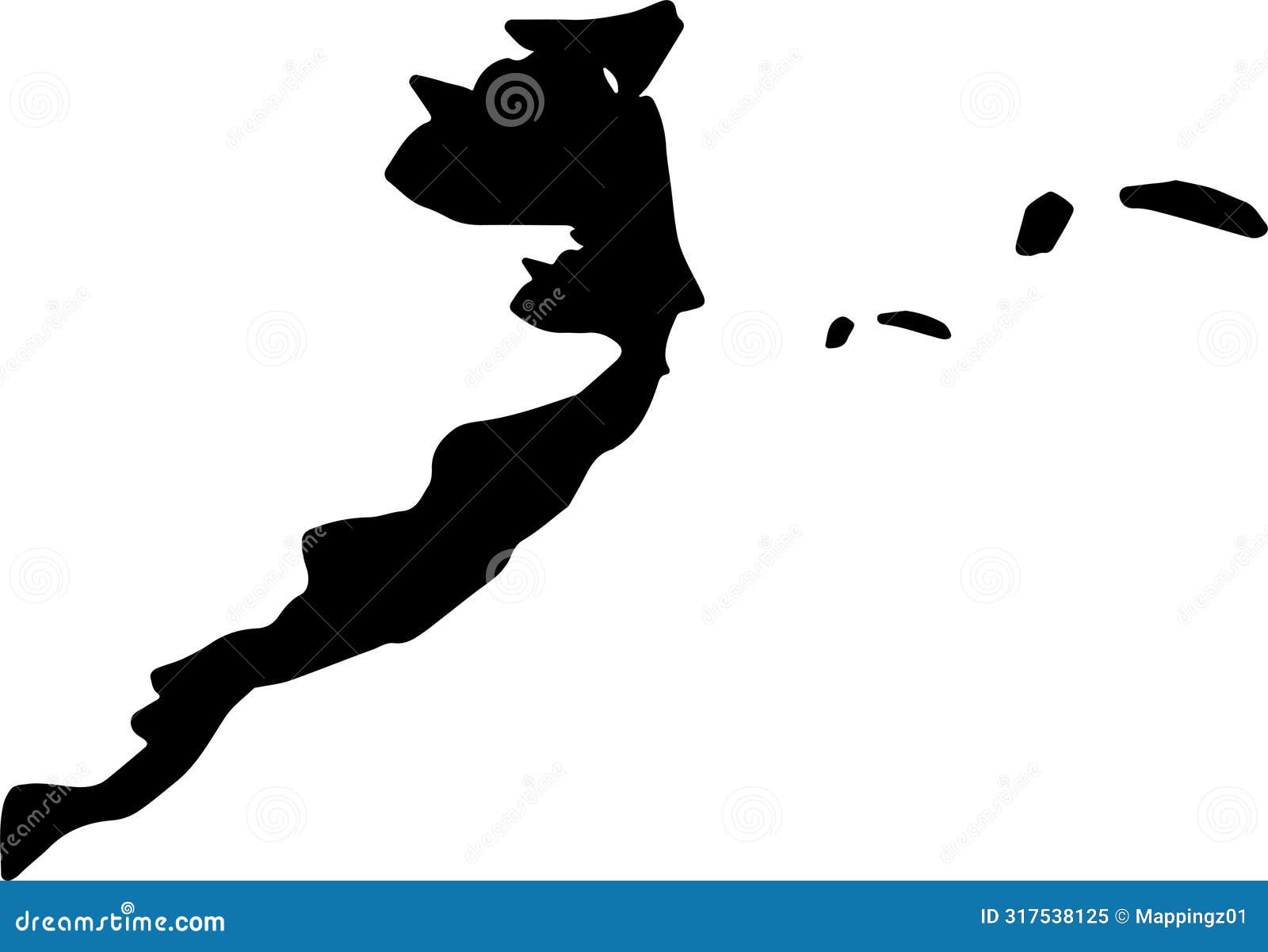 Acklins the Bahamas Silhouette Map with Transparent Background Stock ...