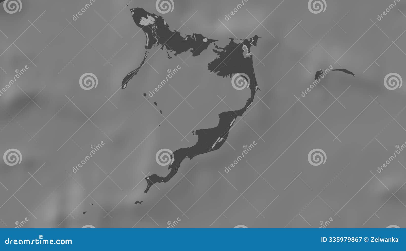 Acklins Island, Bahamas, Highlighted And Labelled. Bilevel Stock ...