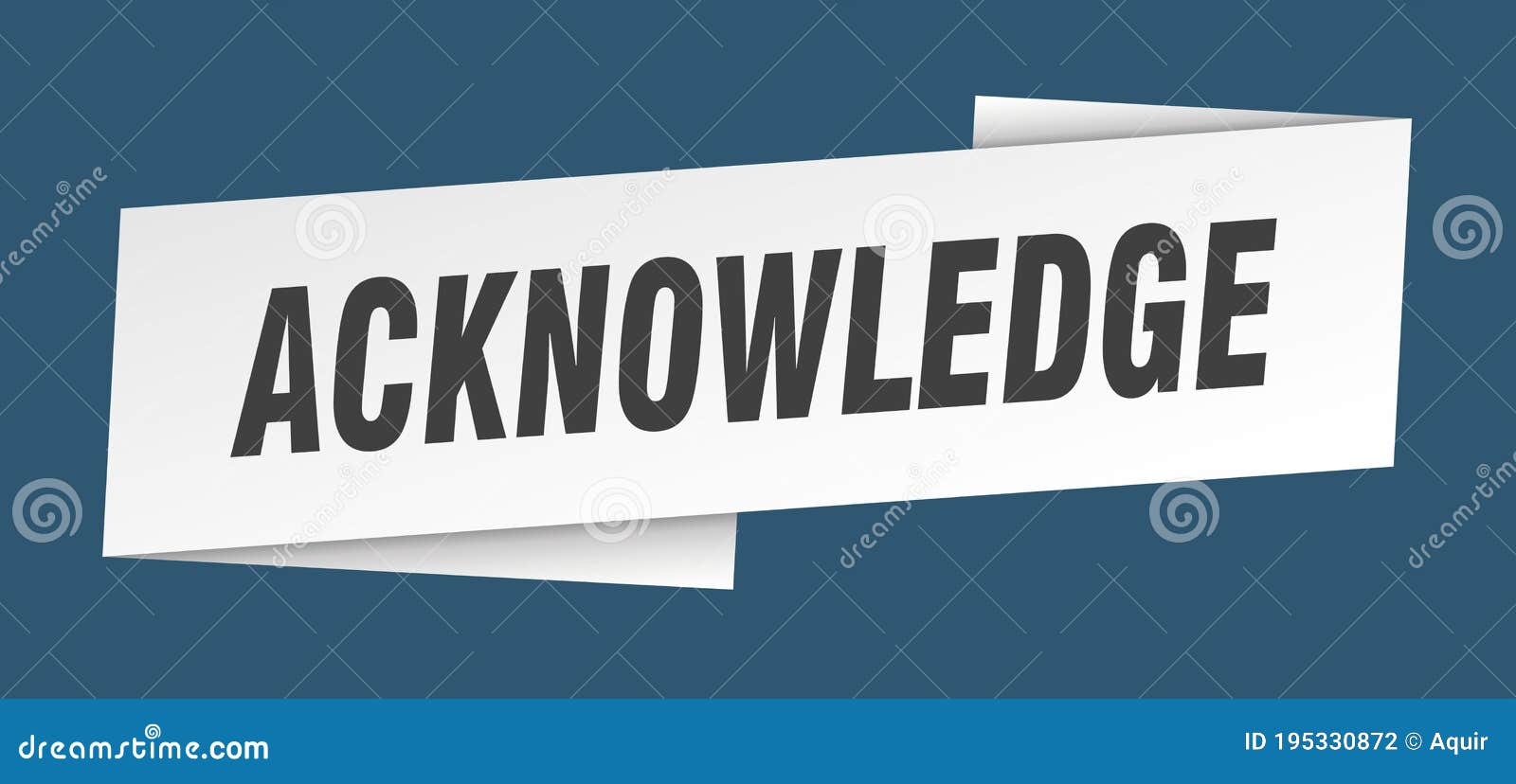 Acknowledge Banner Template. Ribbon Label Sign. Sticker Stock Vector ...
