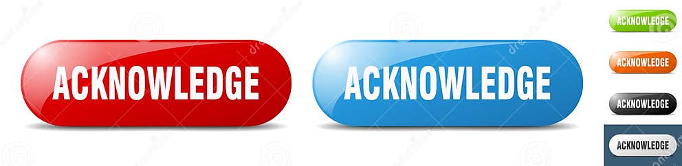 Acknowledge Button. Key. Sign. Push Button Set Stock Vector ...
