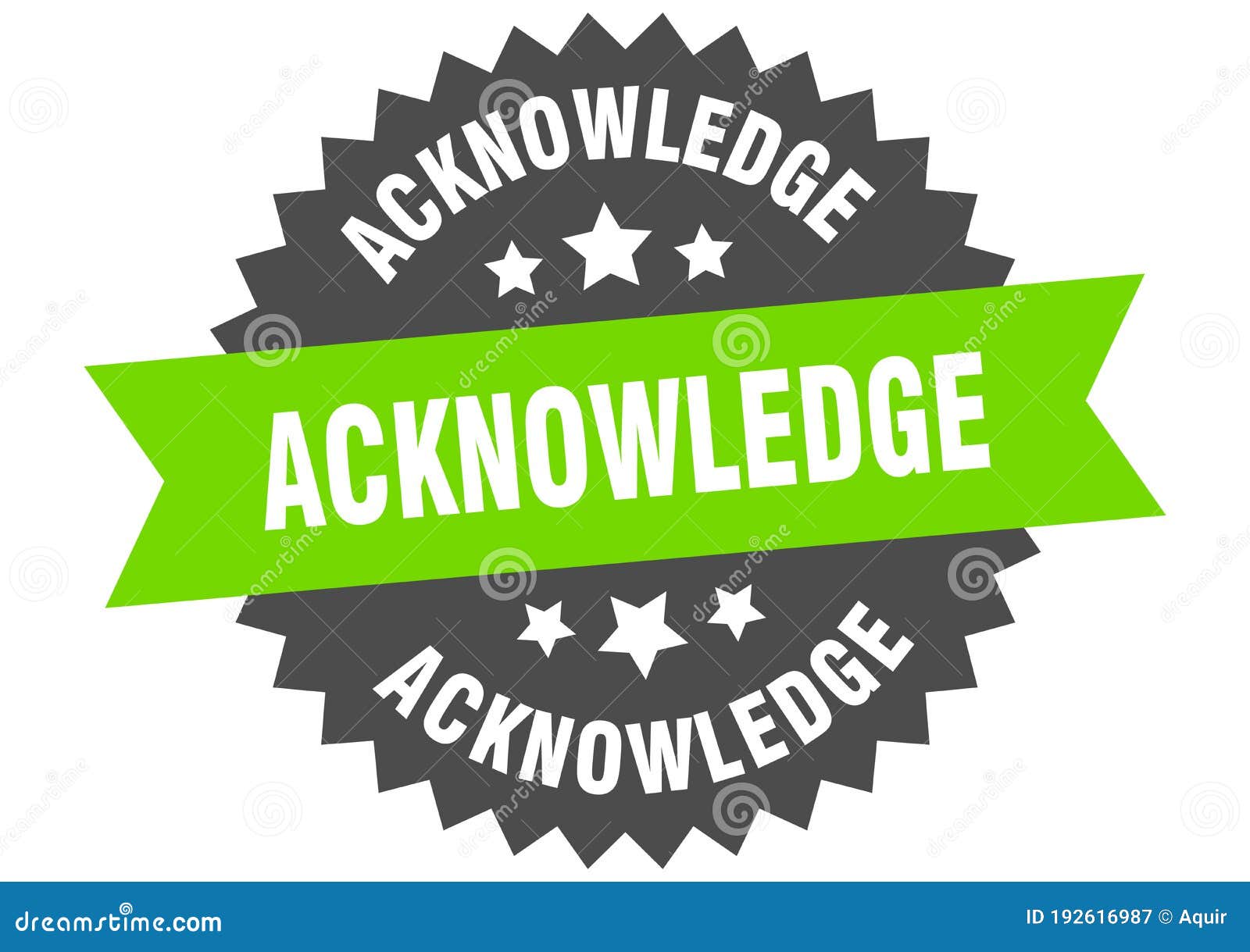 Acknowledge Sign. Acknowledge Round Isolated Ribbon Label. Vector ...