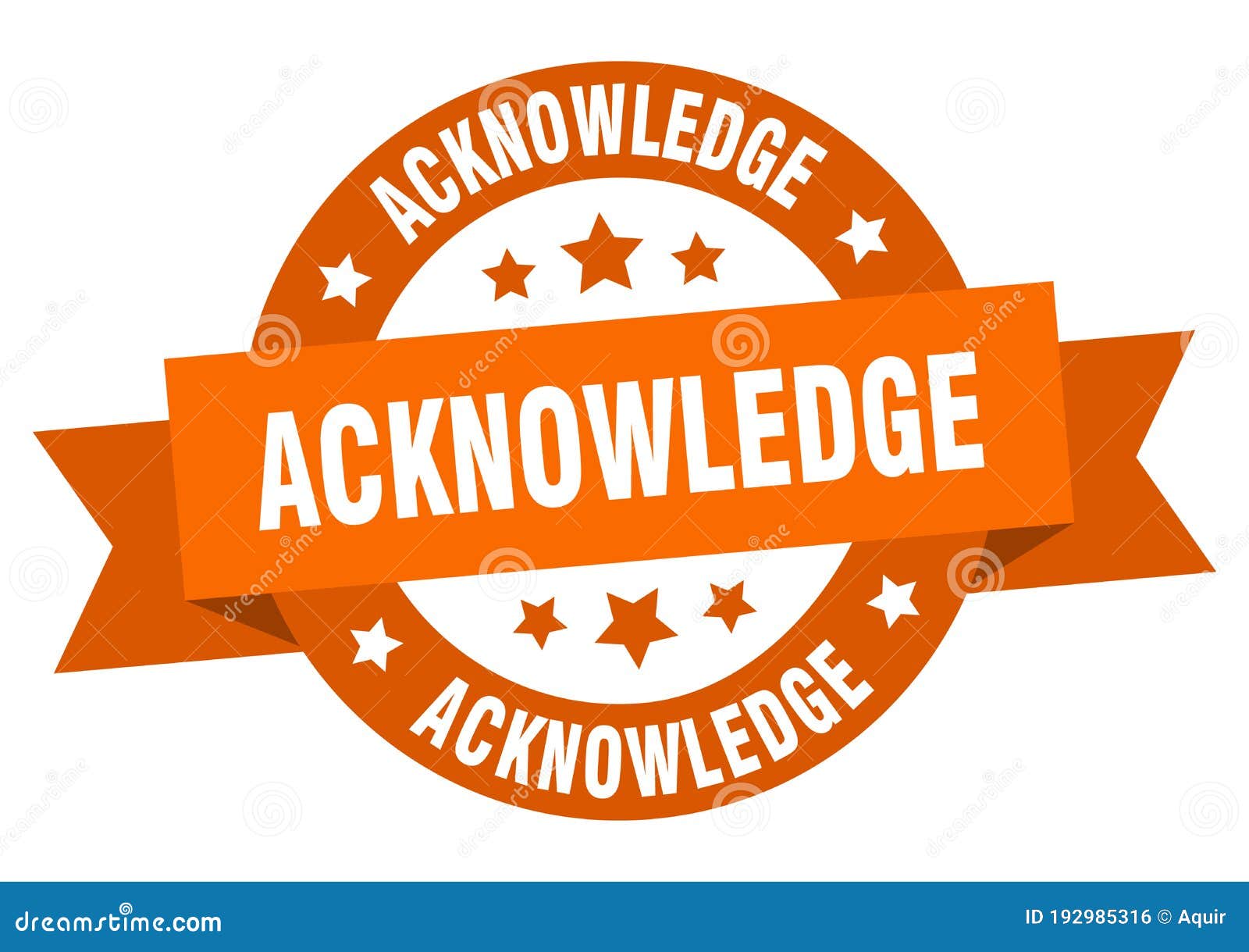 Acknowledge Round Ribbon Isolated Label. Acknowledge Sign Stock Vector ...