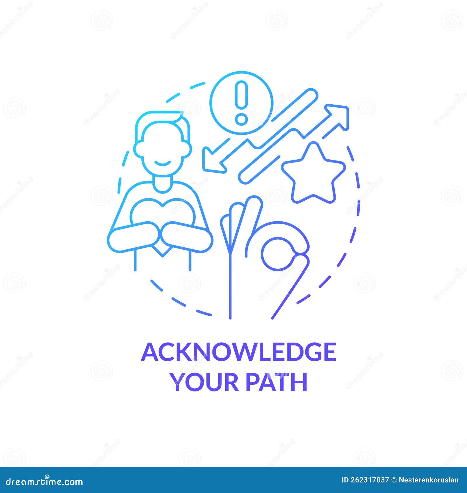 Acknowledge Your Path Blue Gradient Concept Icon Stock Vector ...