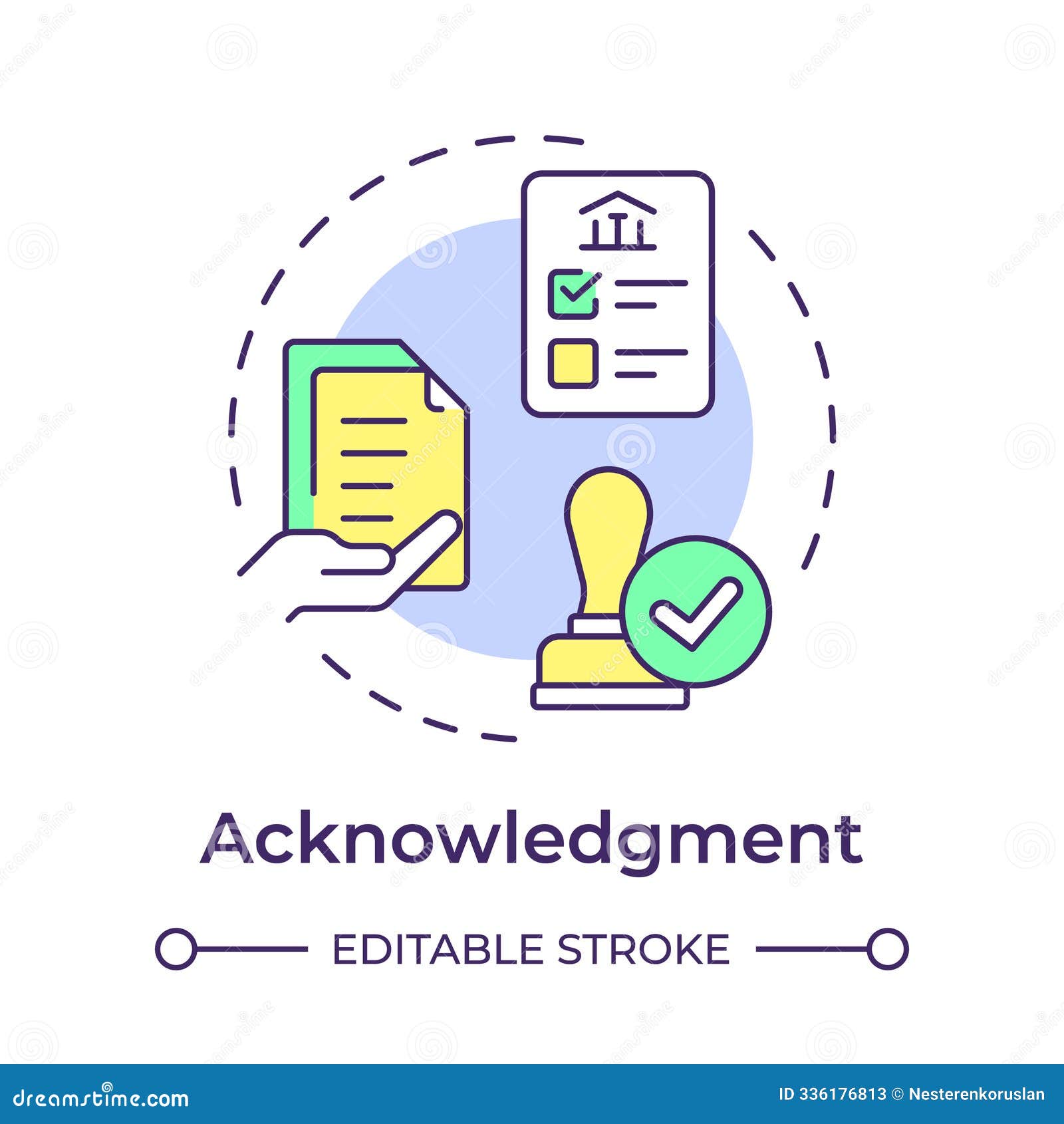 Acknowledgment Multi Color Concept Icon Stock Illustration ...