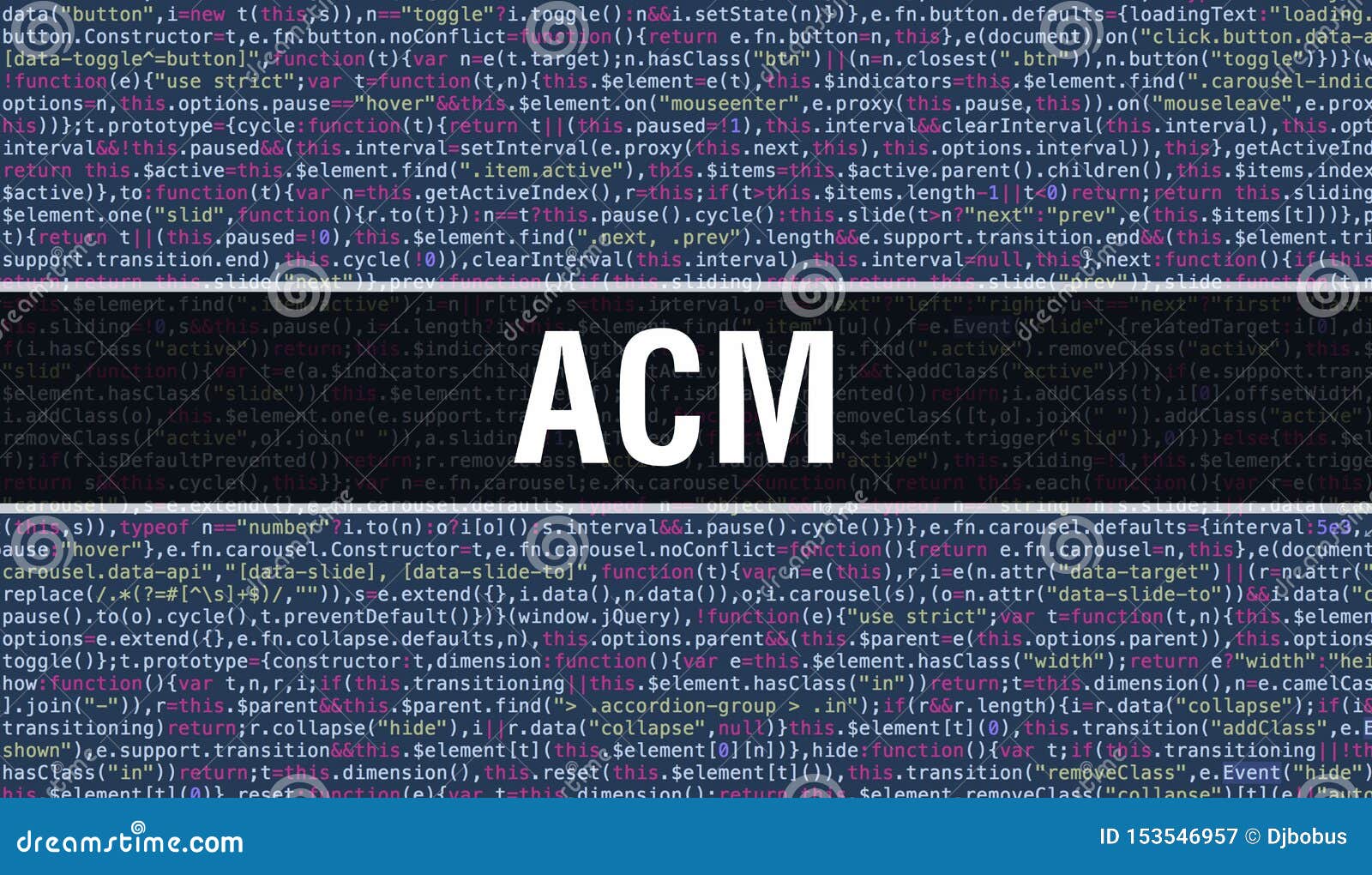 ACM Text Written on Programming Code Abstract Technology Background of ...