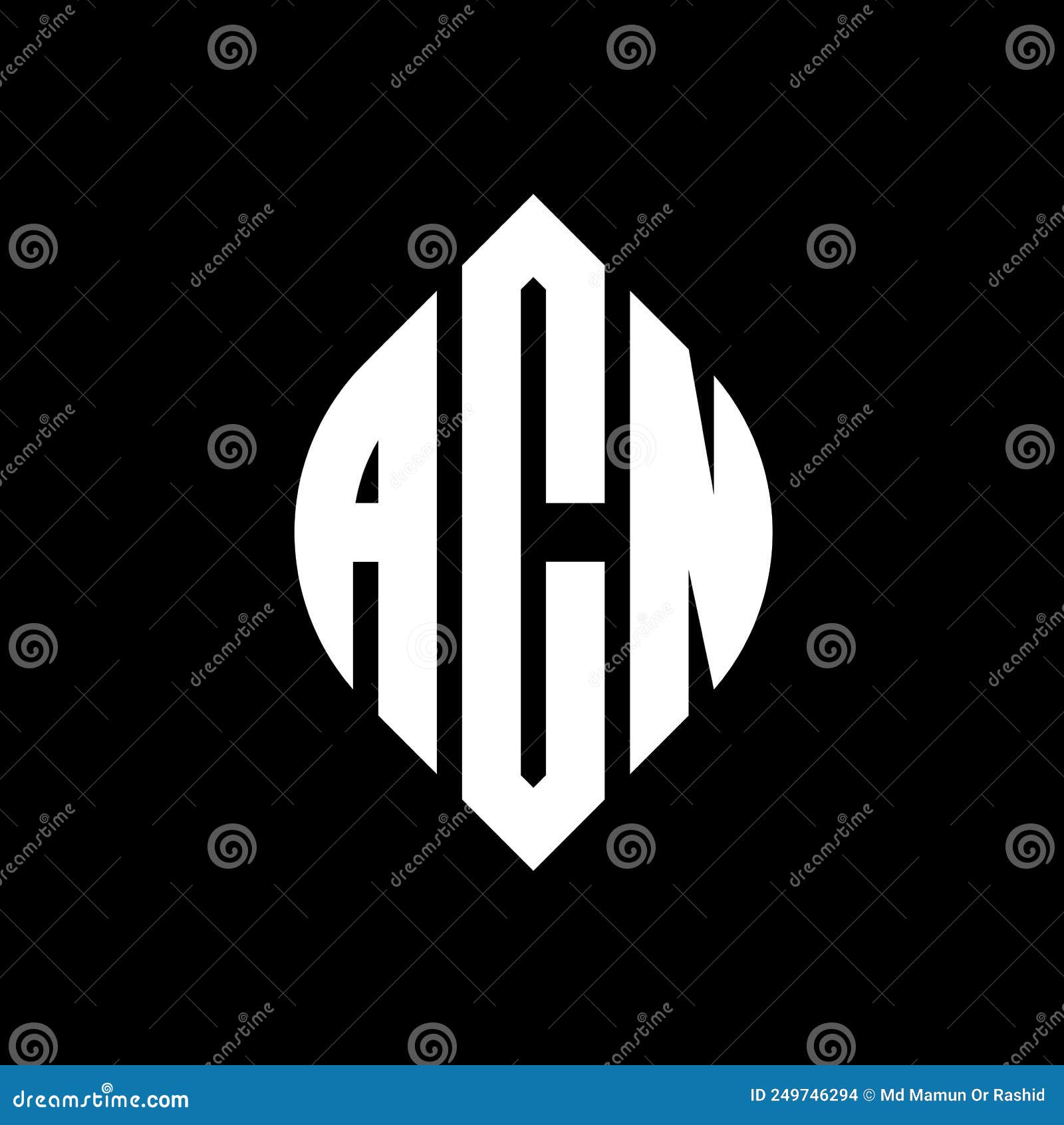 ACN Circle Letter Logo Design with Circle and Ellipse Shape. ACN ...