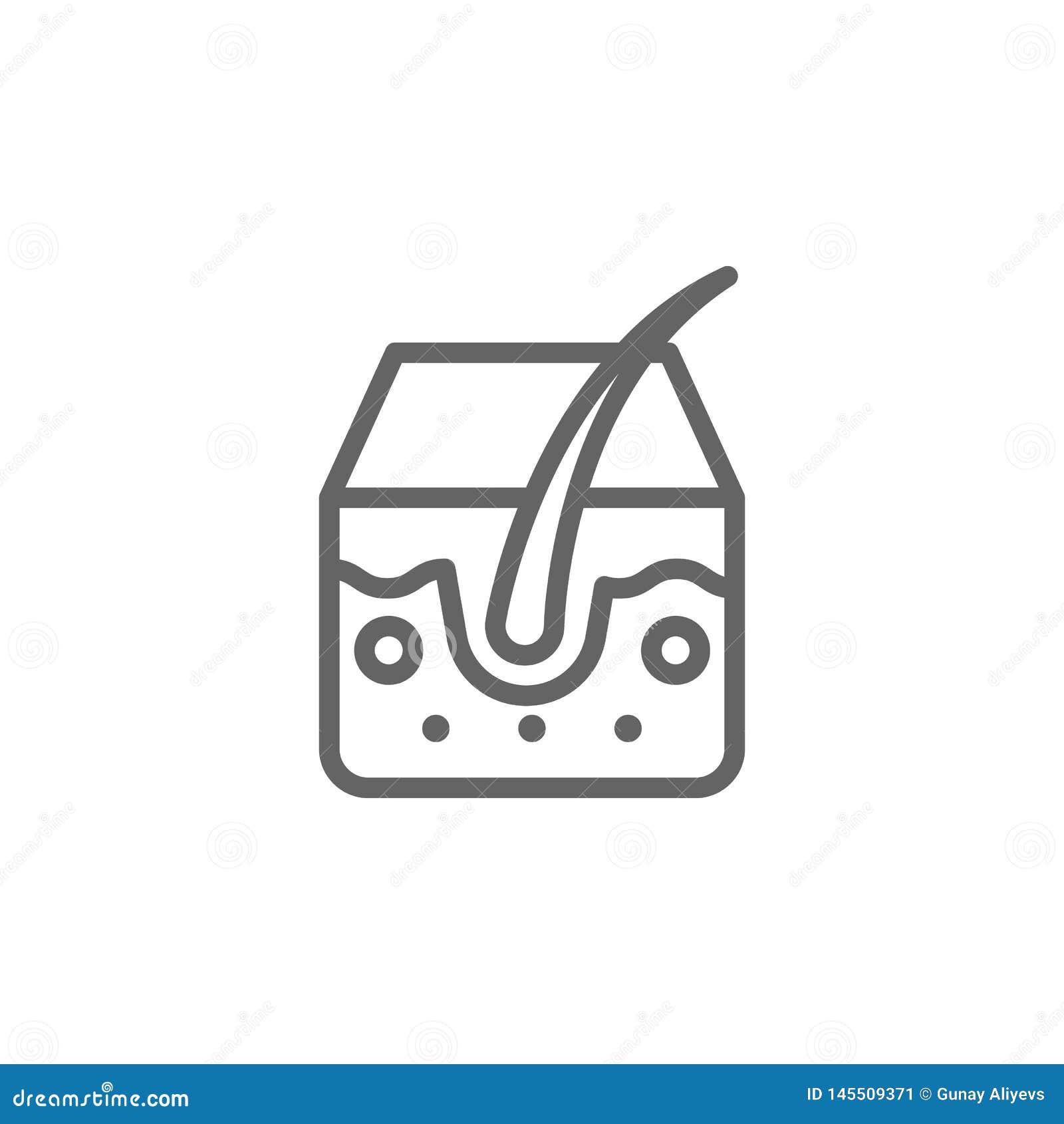 Pimple Line Icon. Skin Acne, Inflammation Sebum, Blackhead, Comedo ...