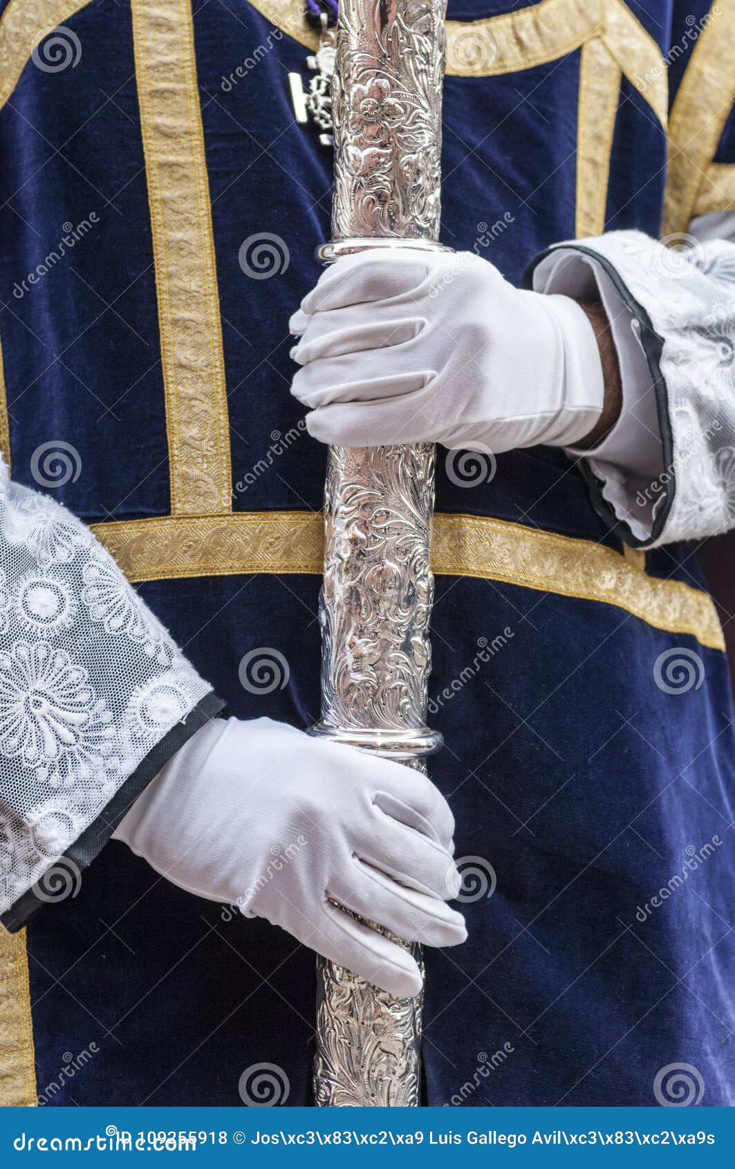 Acolyte with Processional Candlestick Stock Photo - Image of dalmatic ...