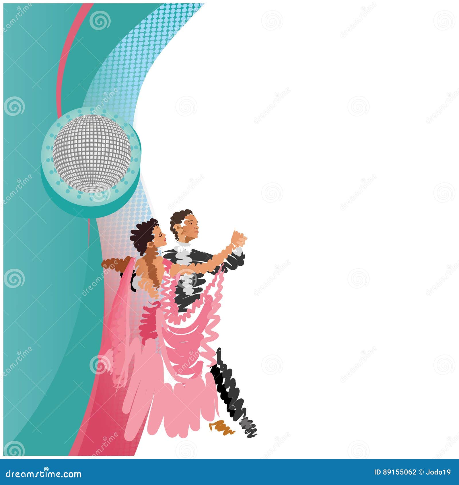 Acople que dança uma valsa ilustração do vetor. Ilustração de ...