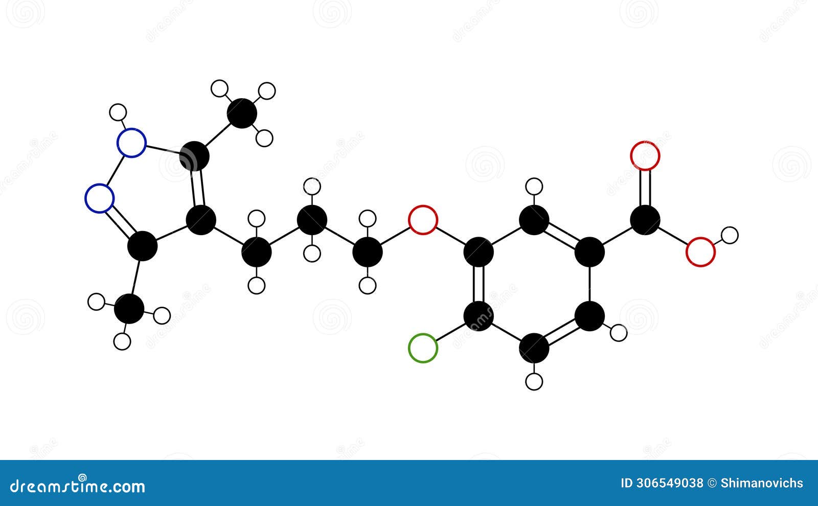 Acoramidis Molecule, Structural Chemical Formula, Ball-and-stick Model ...