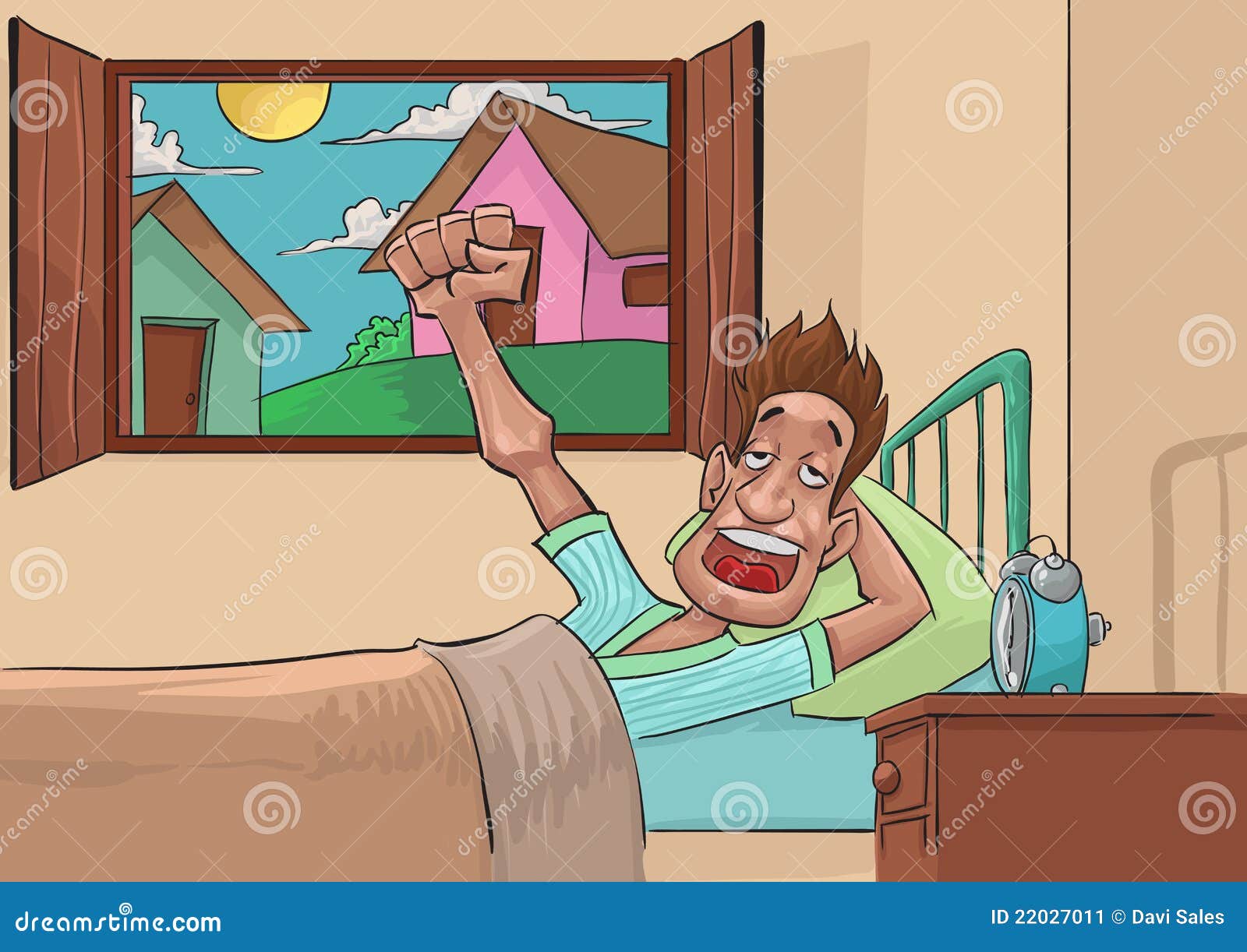 Acordar ilustração do vetor. Ilustração de soar, pessoa - 22027011