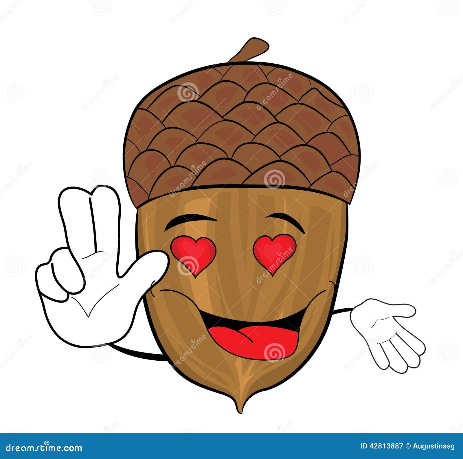Acorn cartoon character stock illustration. Illustration of smile ...
