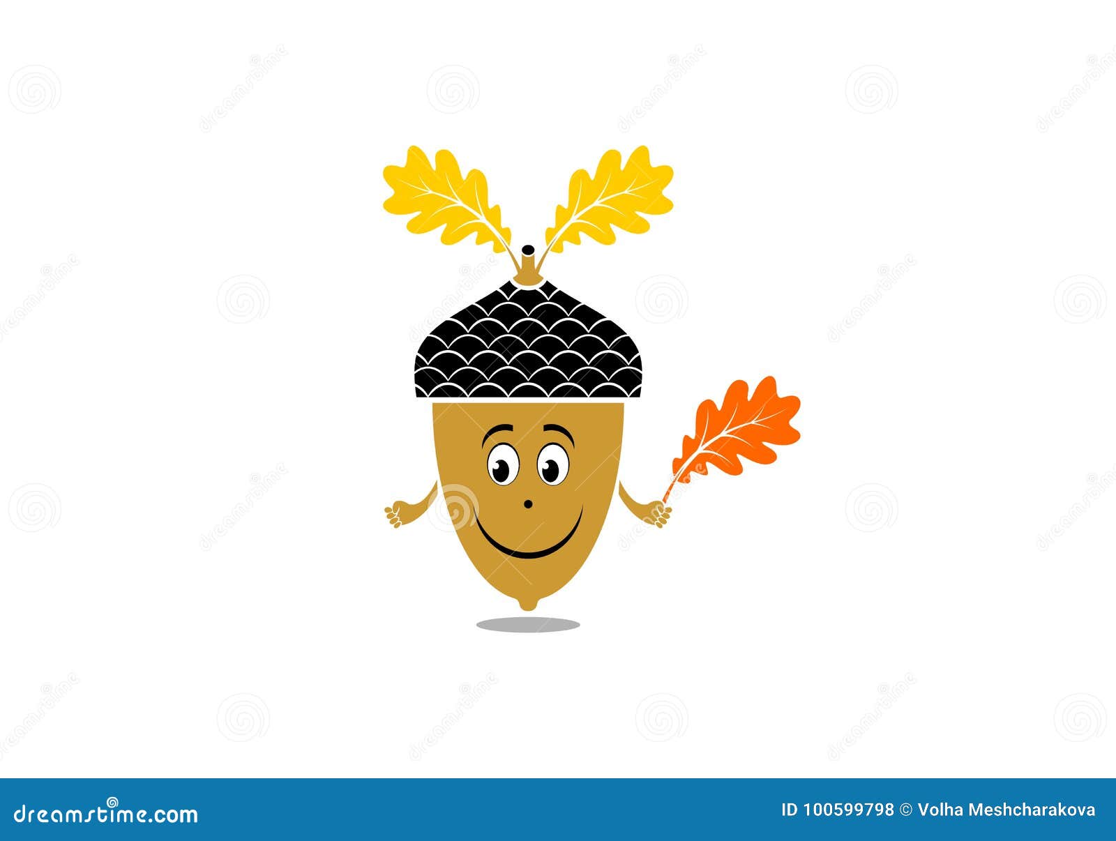 Acorn Cartoon. Vector Illustration Stock Vector - Illustration of ...