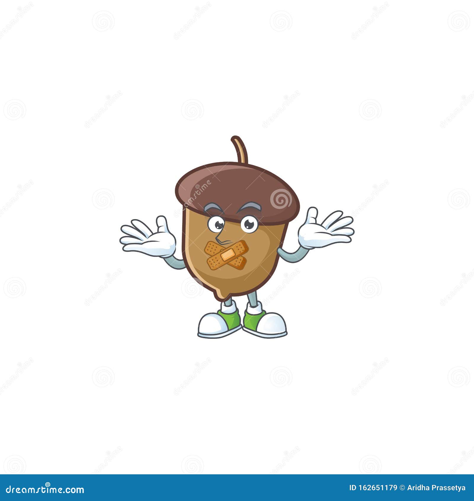 Acorn with Character Silent for Cartoon Design Stock Vector ...