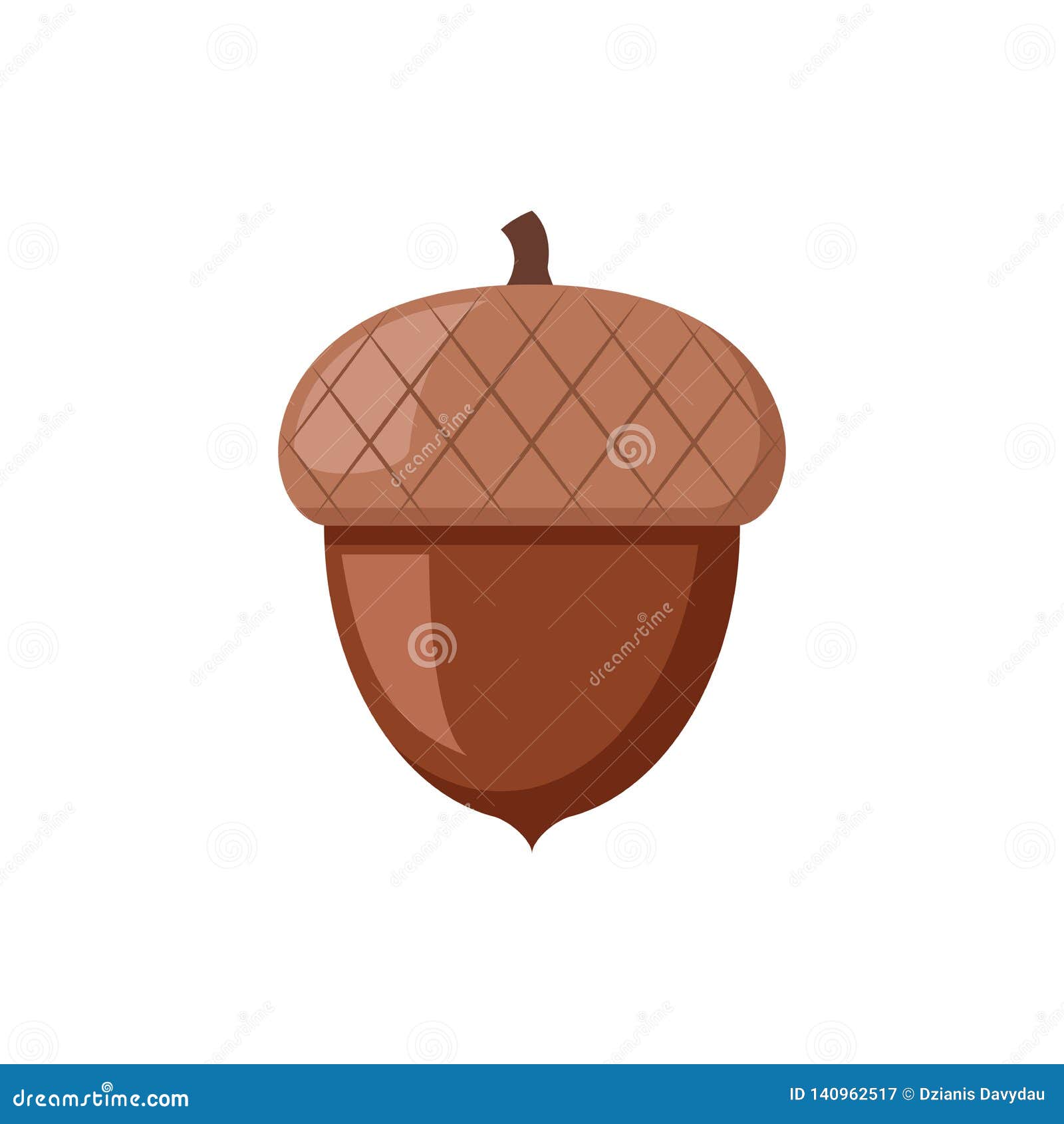 Acorn flat icon stock vector. Illustration of plant - 140962517