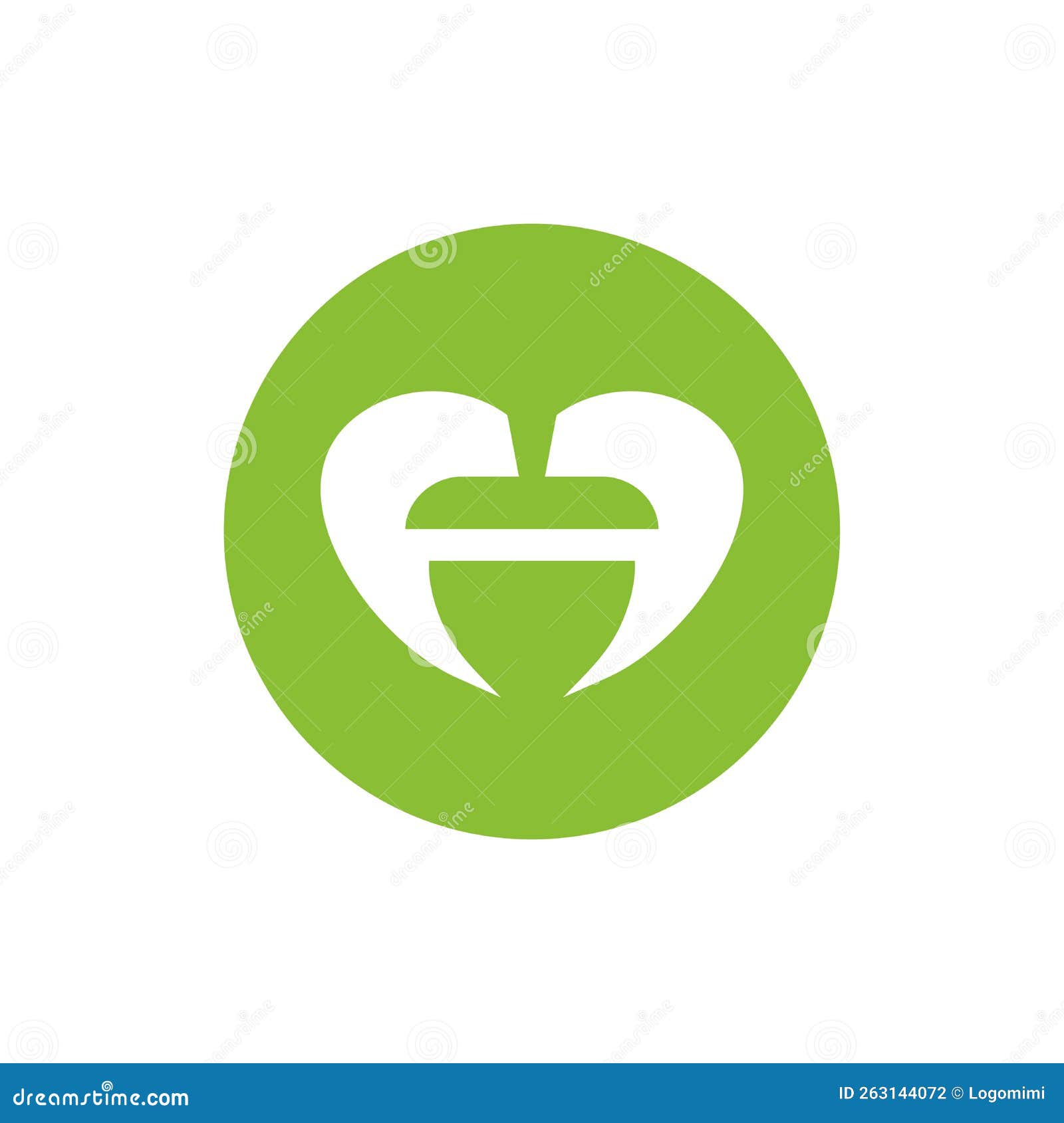 Acorn Heart Logo Vector, Oak Acorn with Love Icon Design Stock Vector ...