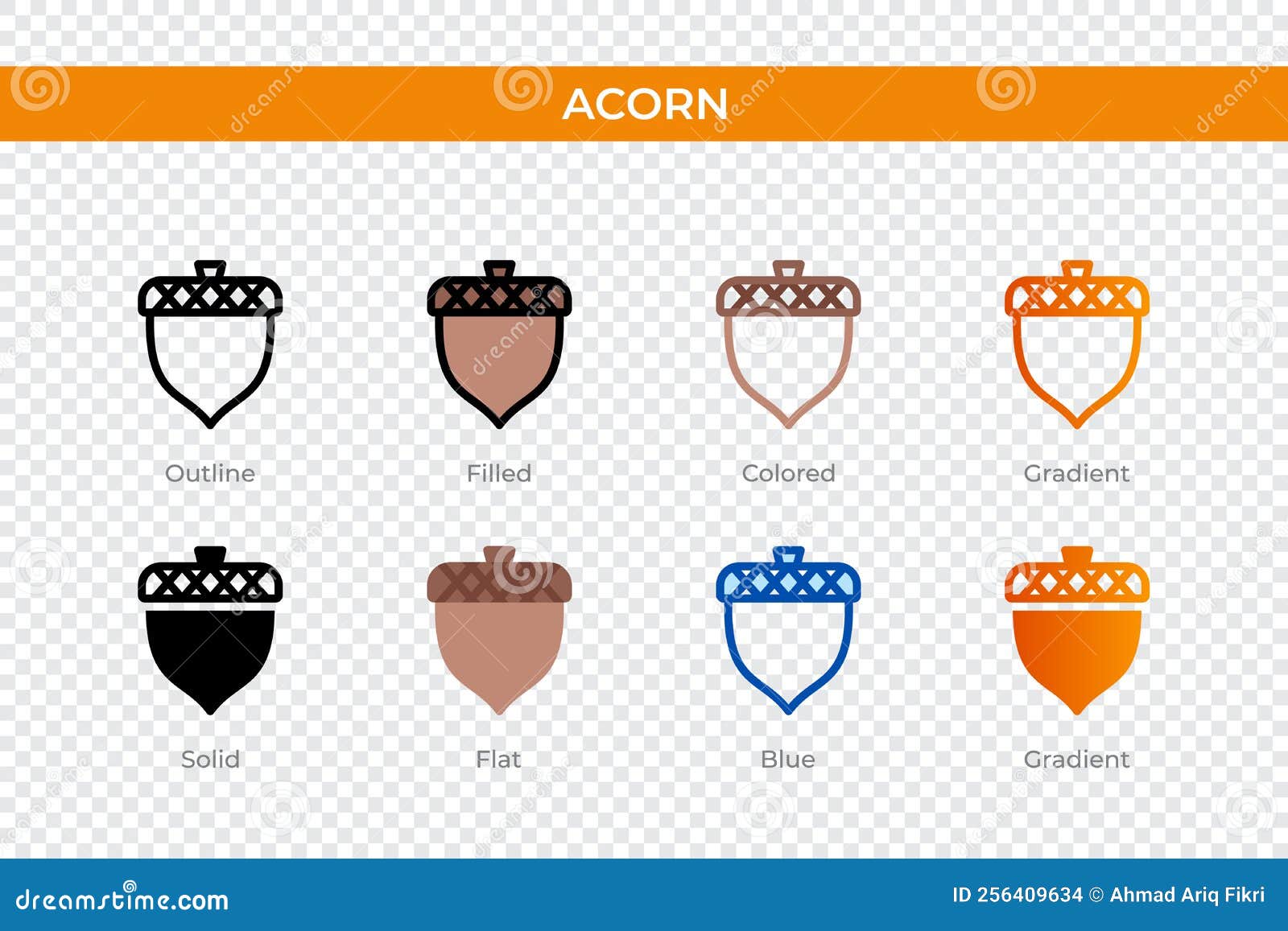 Acorn Icon in Different Style. Acorn Vector Icons Designed in Outline ...