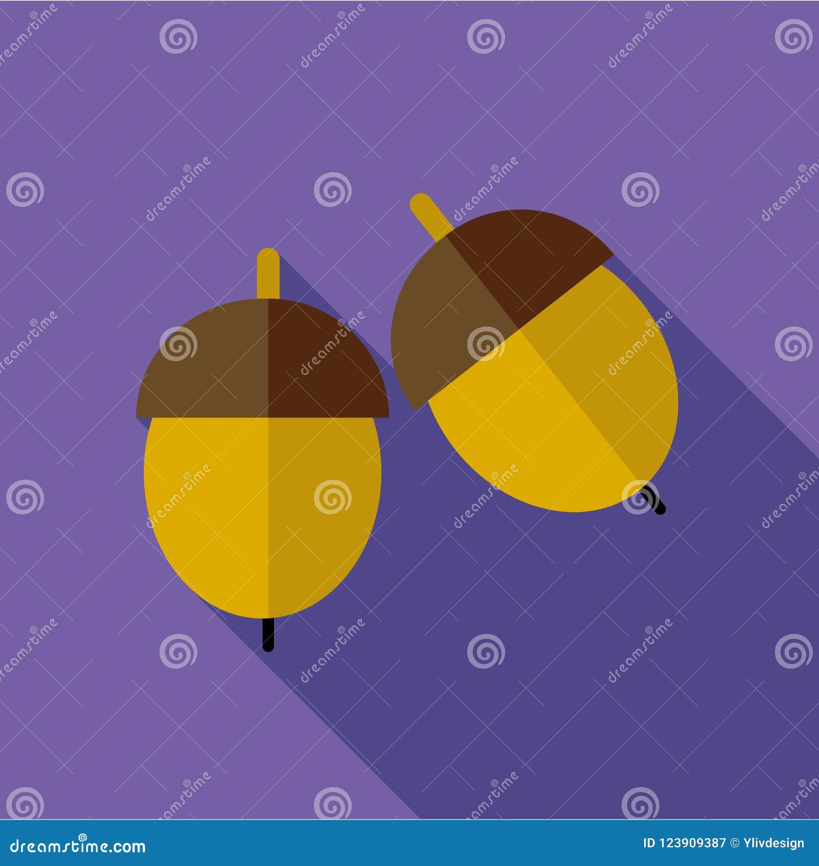 Acorn icon, flat style stock illustration. Illustration of element ...