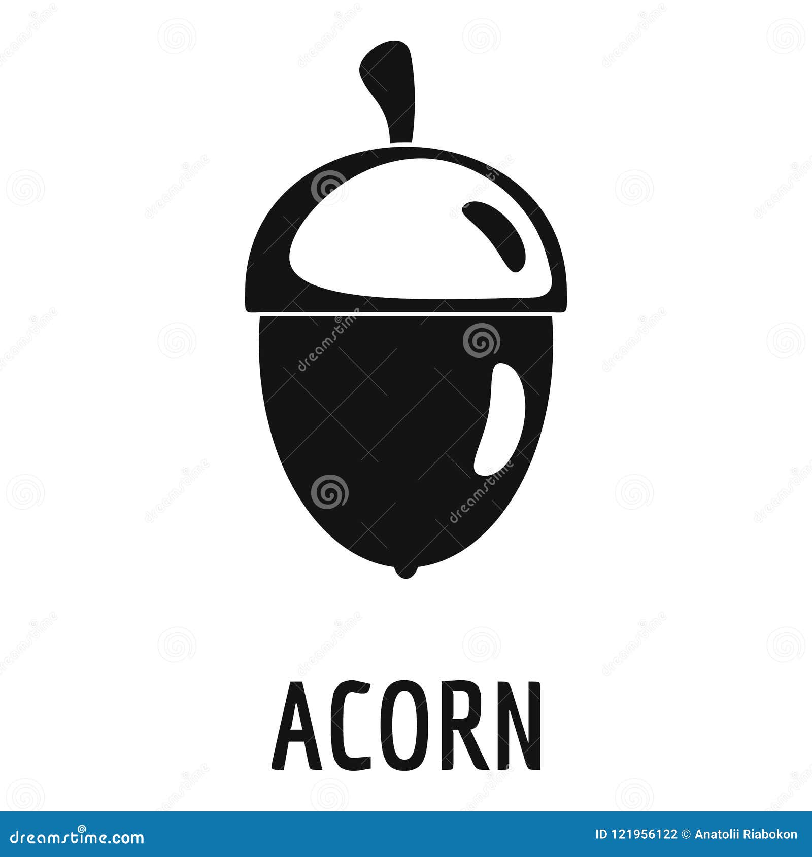 Acorn icon, simple style stock vector. Illustration of branch - 121956122