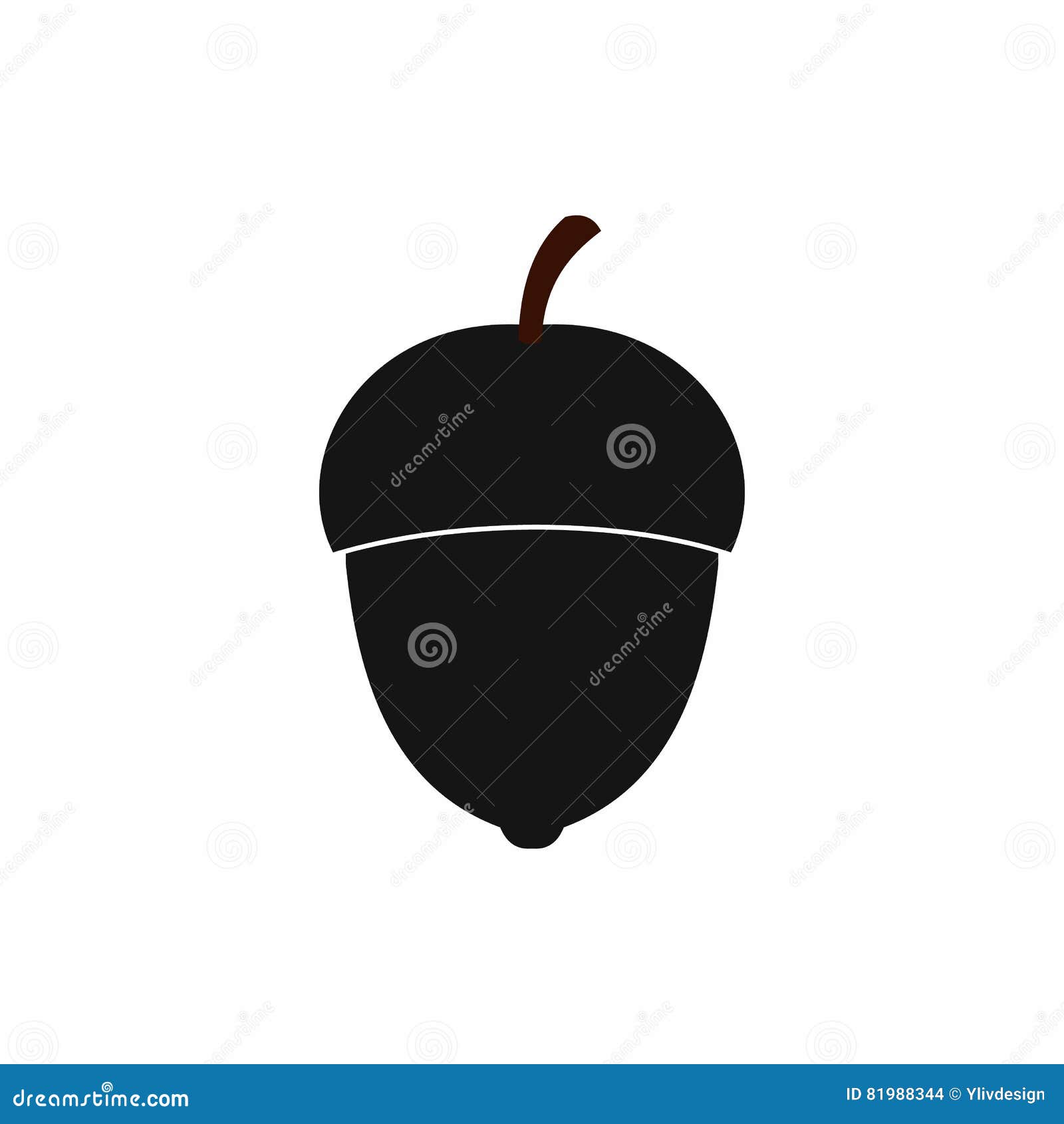 Acorn icon, simple style stock vector. Illustration of branch - 81988344