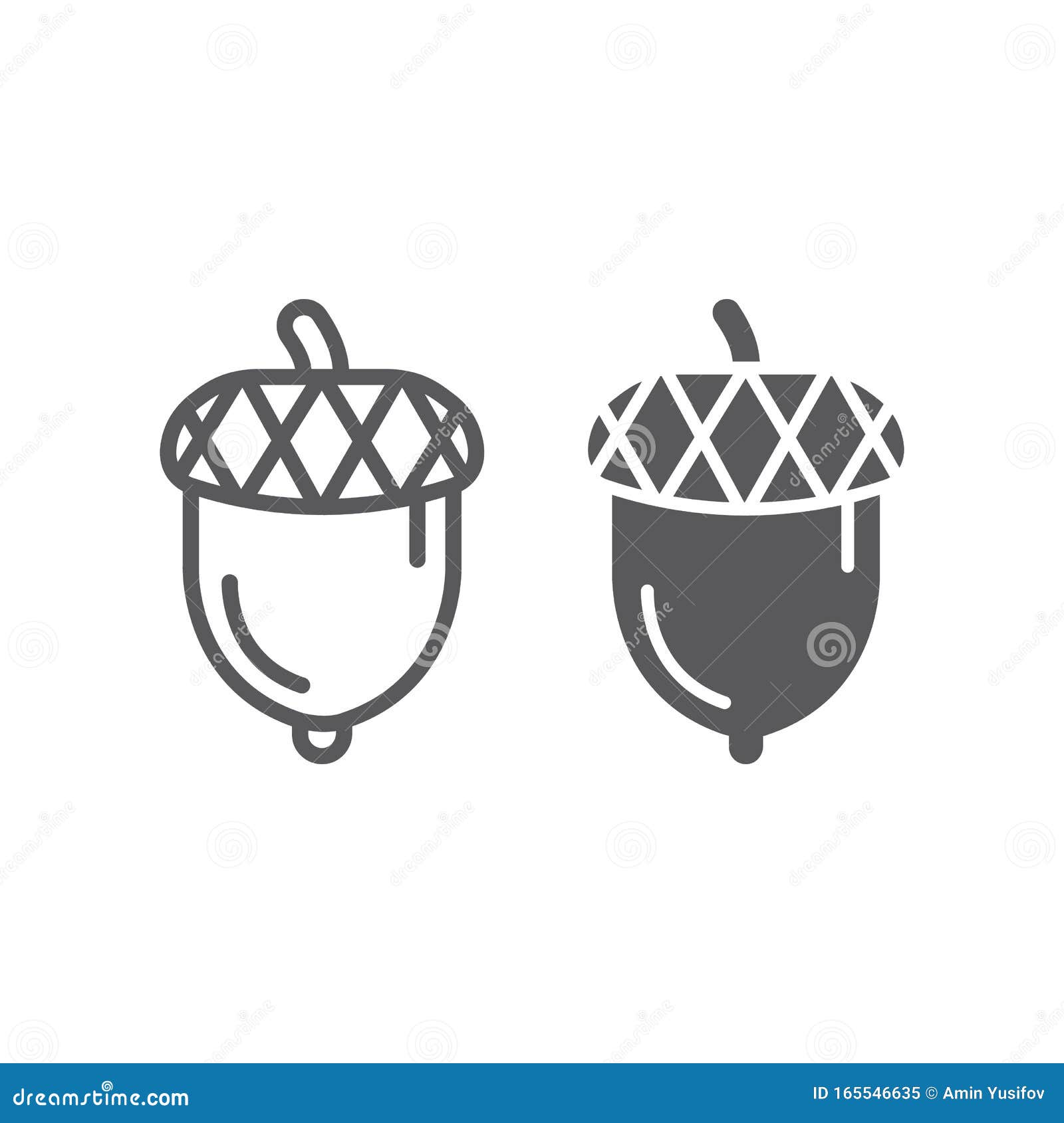 Acorn Nut Line Icon. Oaknut Sign. Oak Tree Seed. Vector | CartoonDealer ...