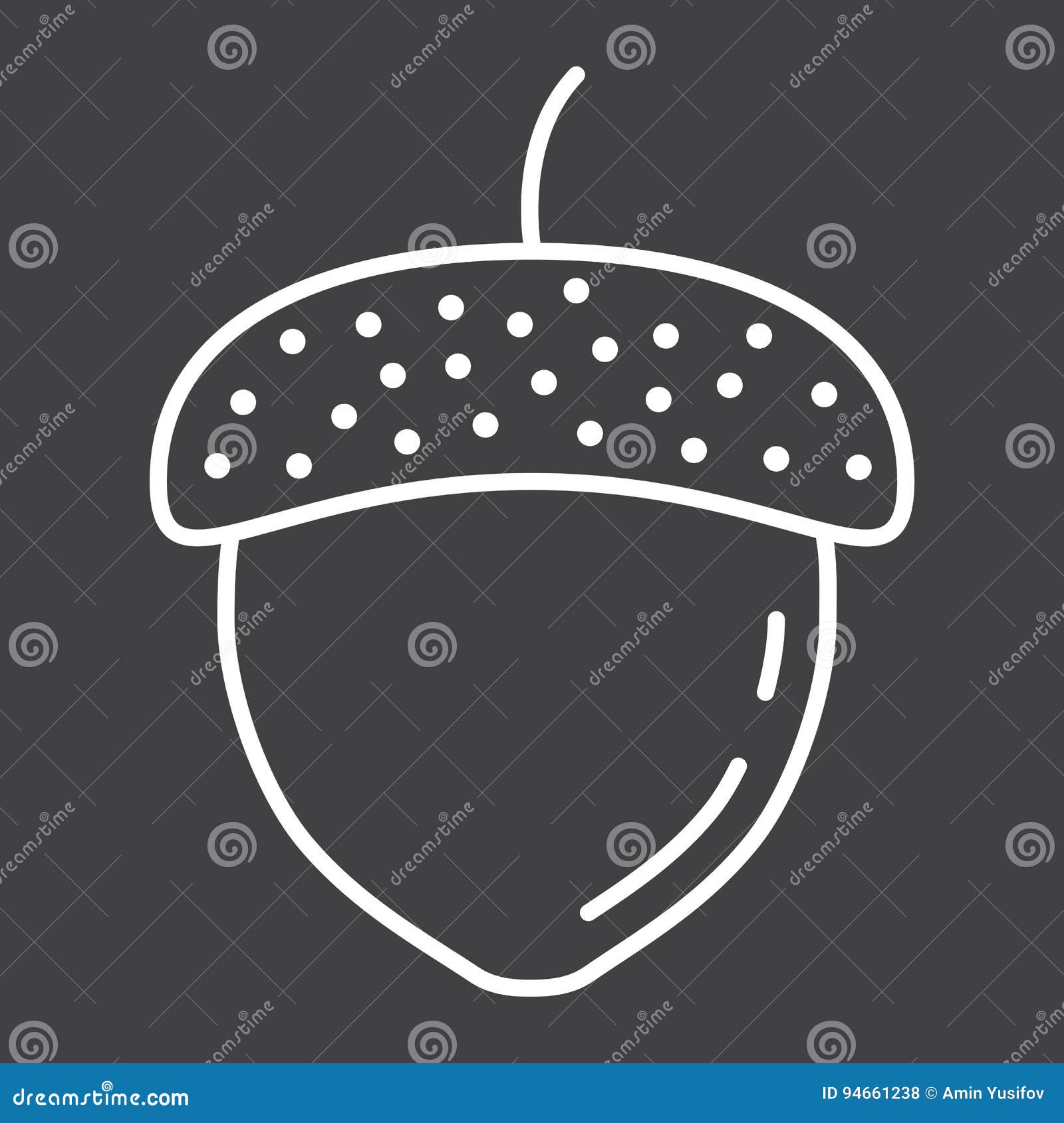 Acorn Nut Line Icon. Oaknut Sign. Oak Tree Seed. Vector | CartoonDealer ...