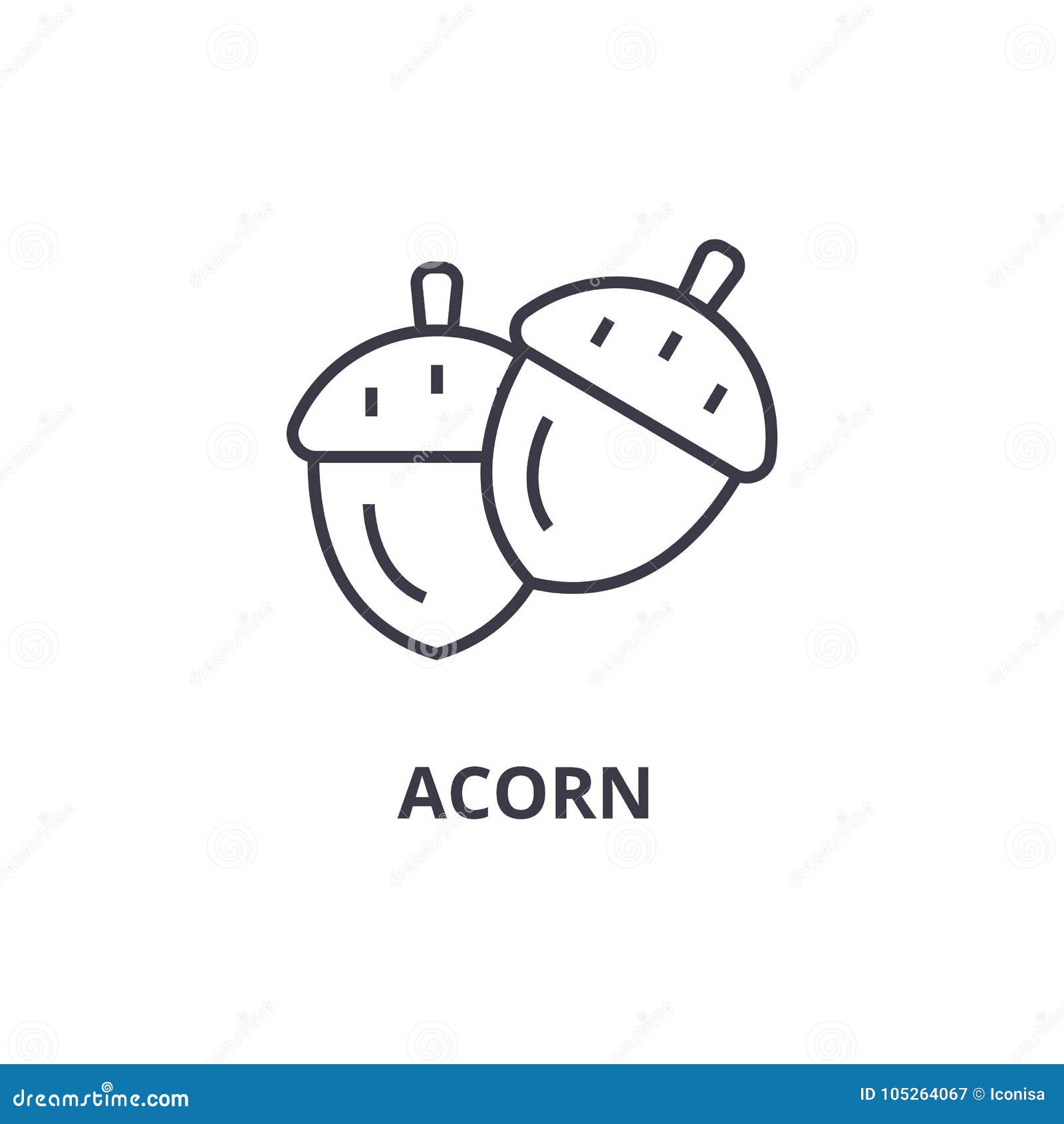 Acorn Line Icon, Outline Sign, Linear Symbol, Vector, Flat Illustration ...