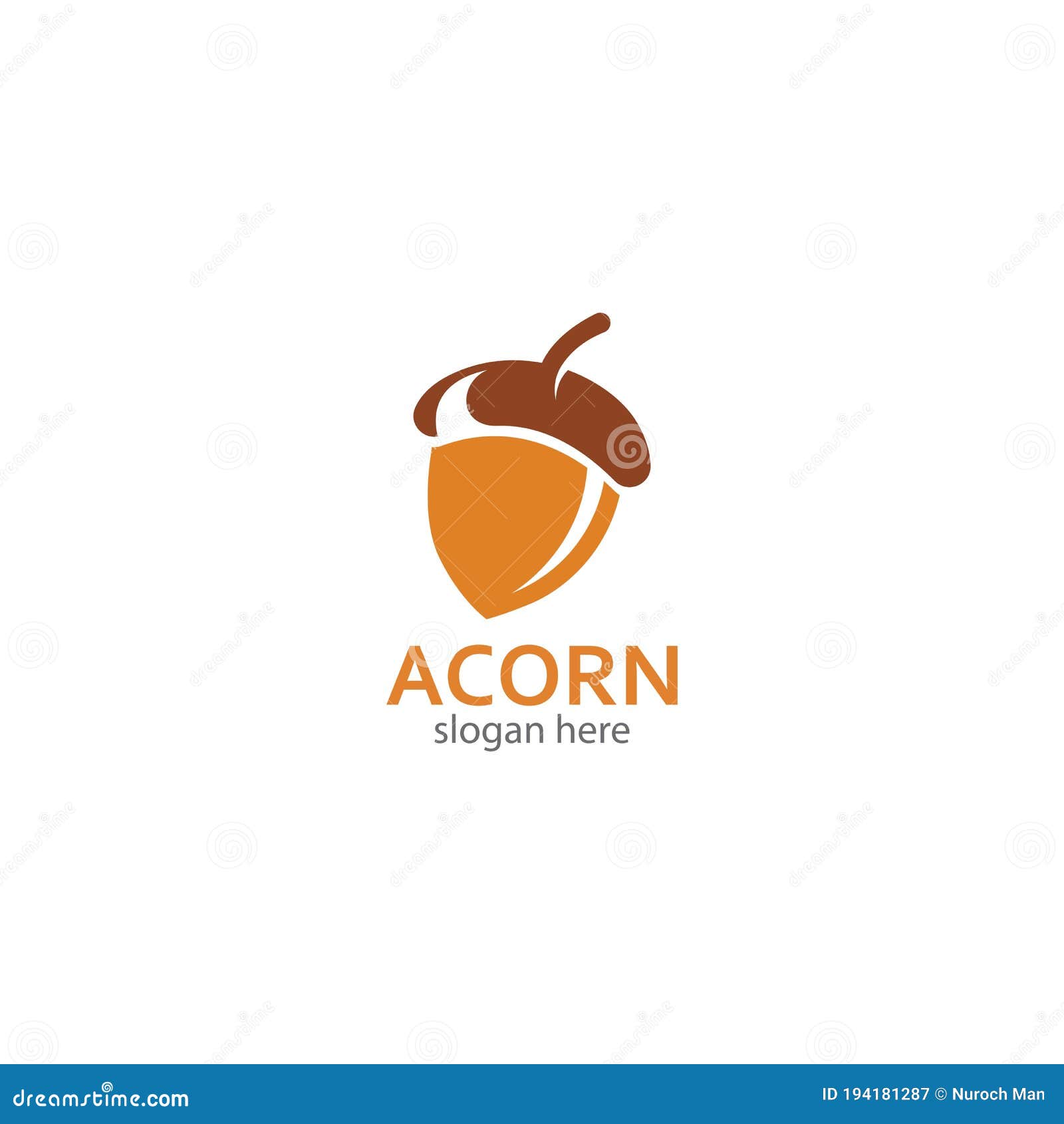 Acorn Logo Illustration Vector Template. Stock Vector - Illustration of ...