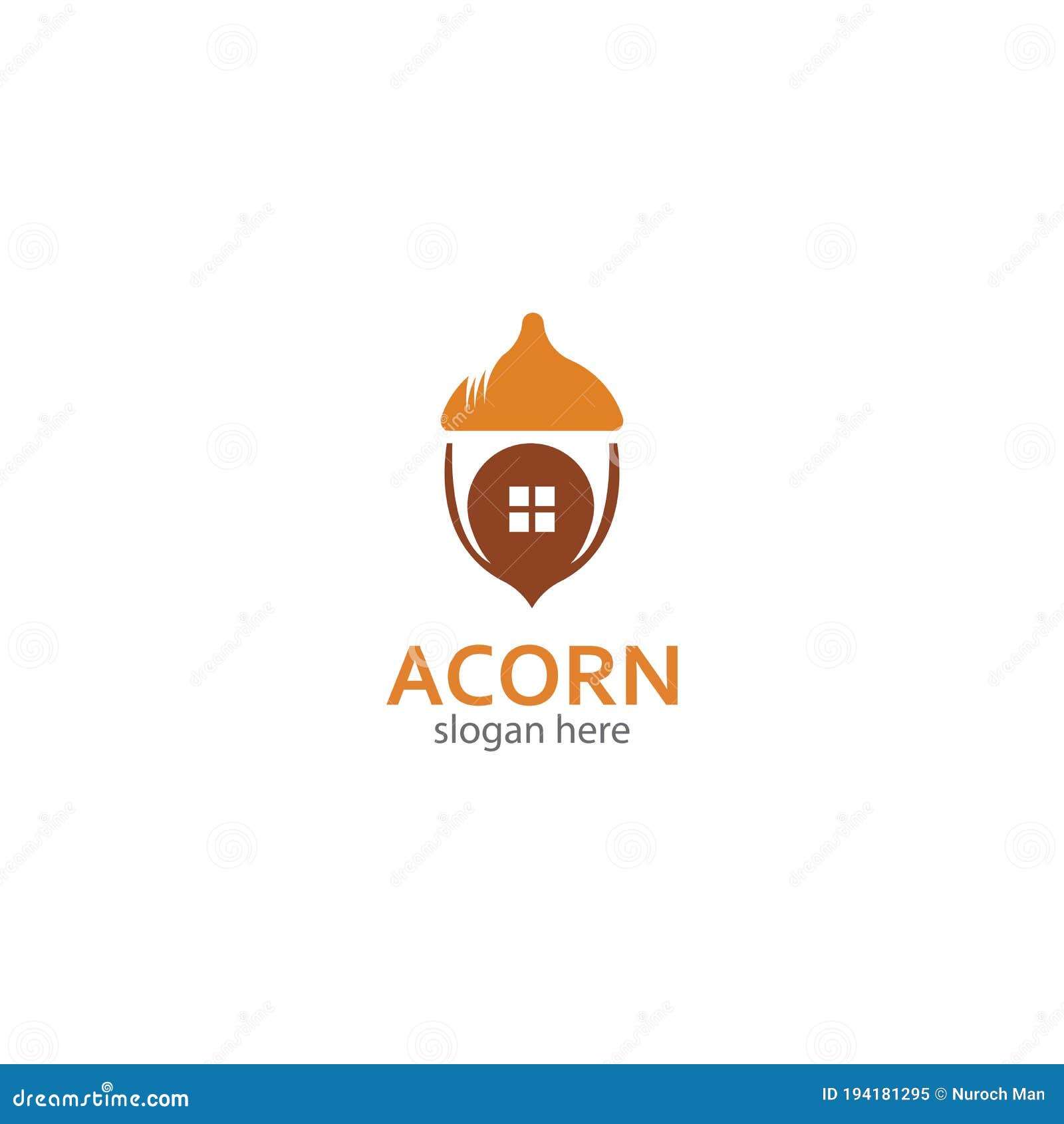 Acorn Logo Illustration Vector Template. Stock Vector - Illustration of ...
