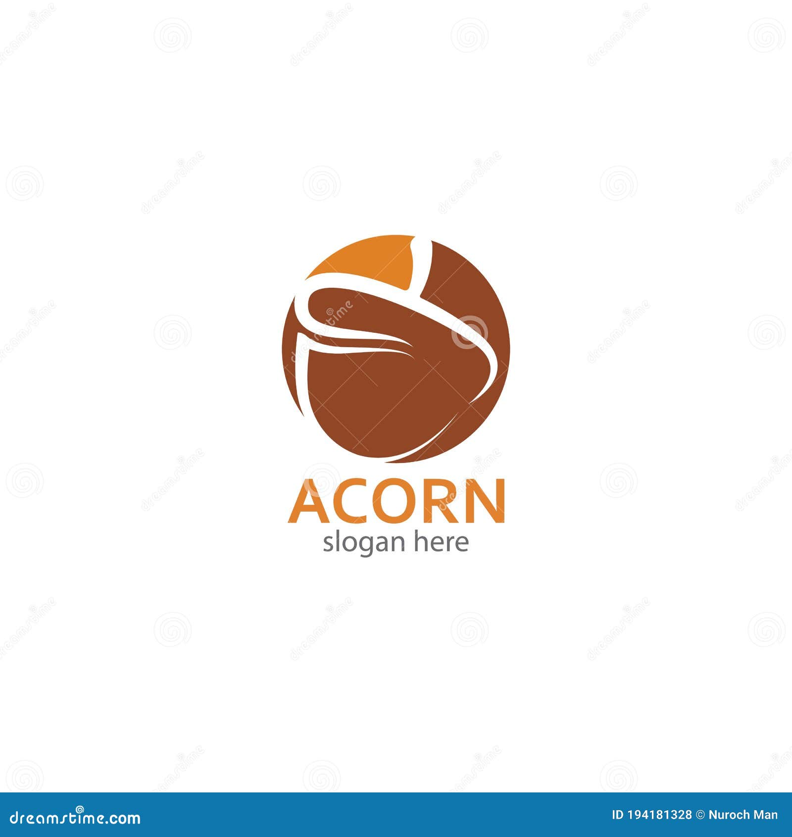 Acorn Logo Illustration Vector Template. Stock Vector - Illustration of ...