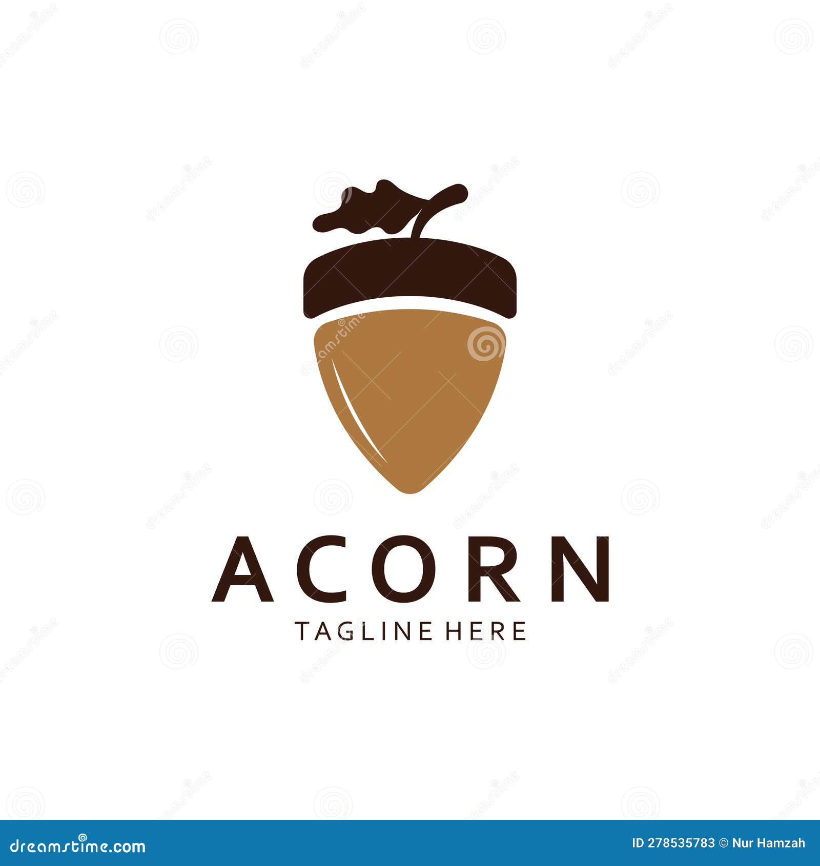Acorn Logo Template with Leaves Stock Vector - Illustration of sign ...