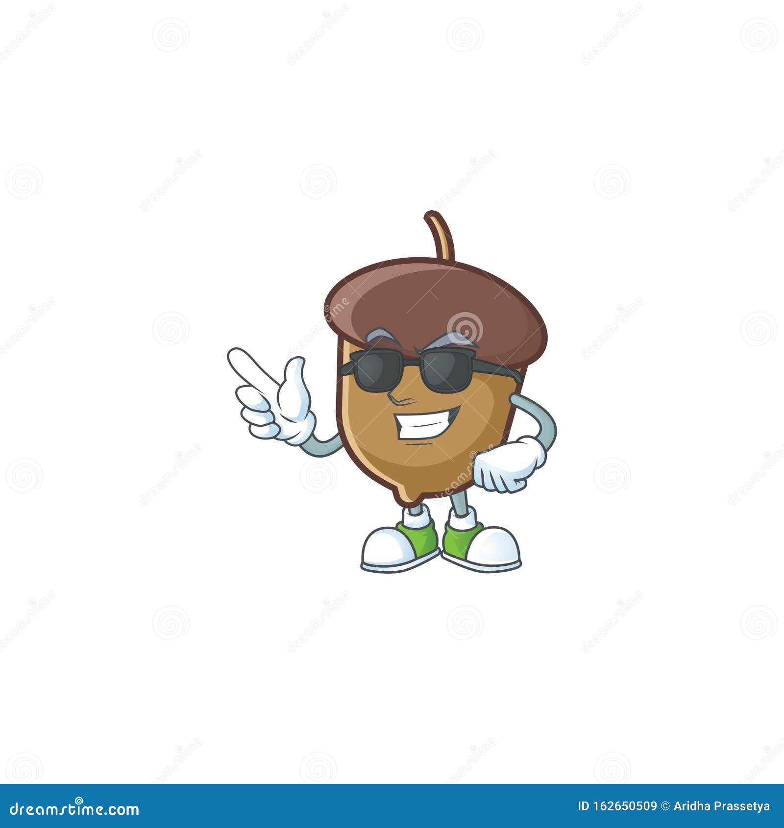 Acorn Mascot with Super Cool on White Background. Stock Vector ...