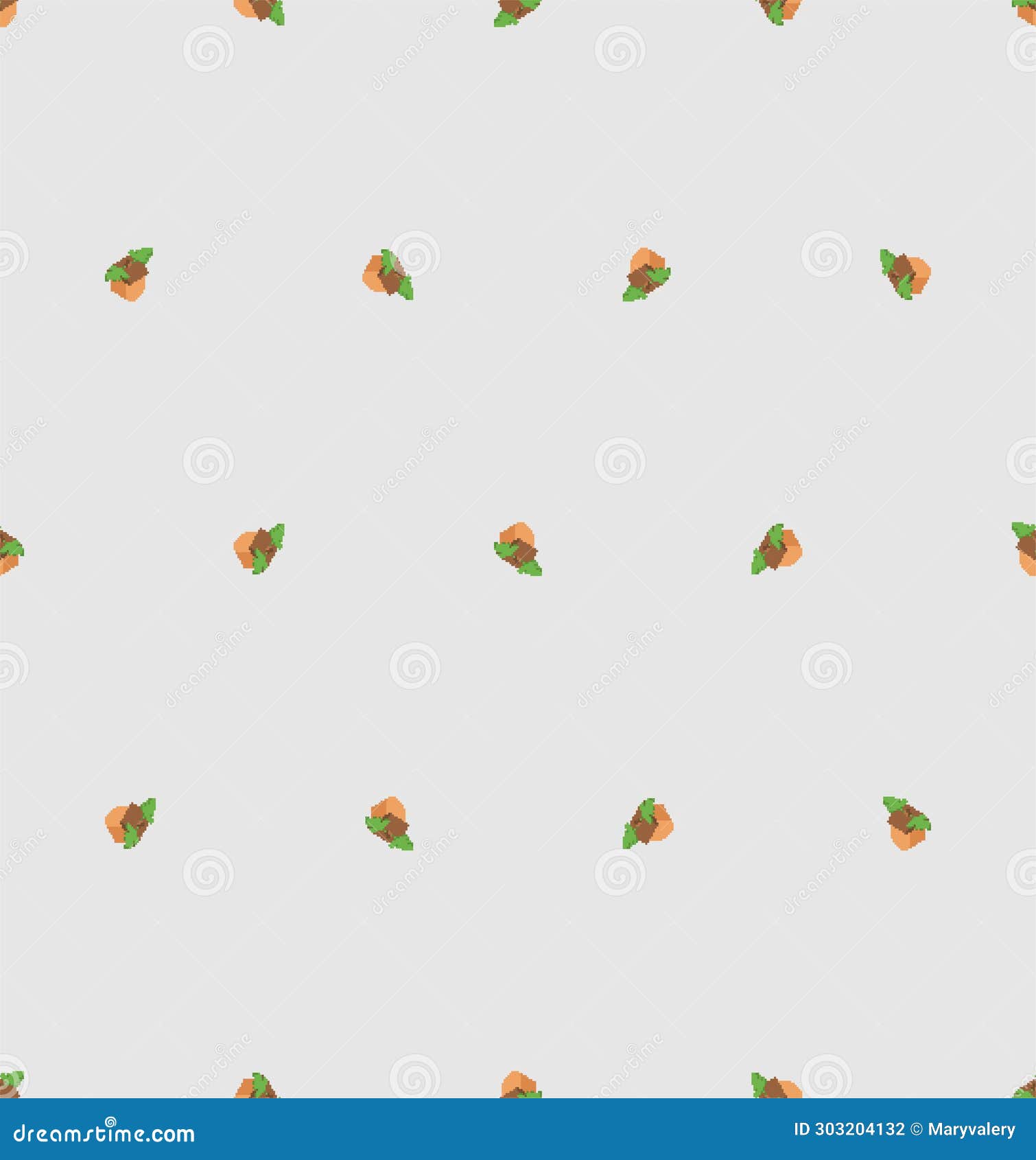 Acorn Pixel Art Pattern Seamless. 8 Bit Pixelated Fruit of the Oak Tree ...