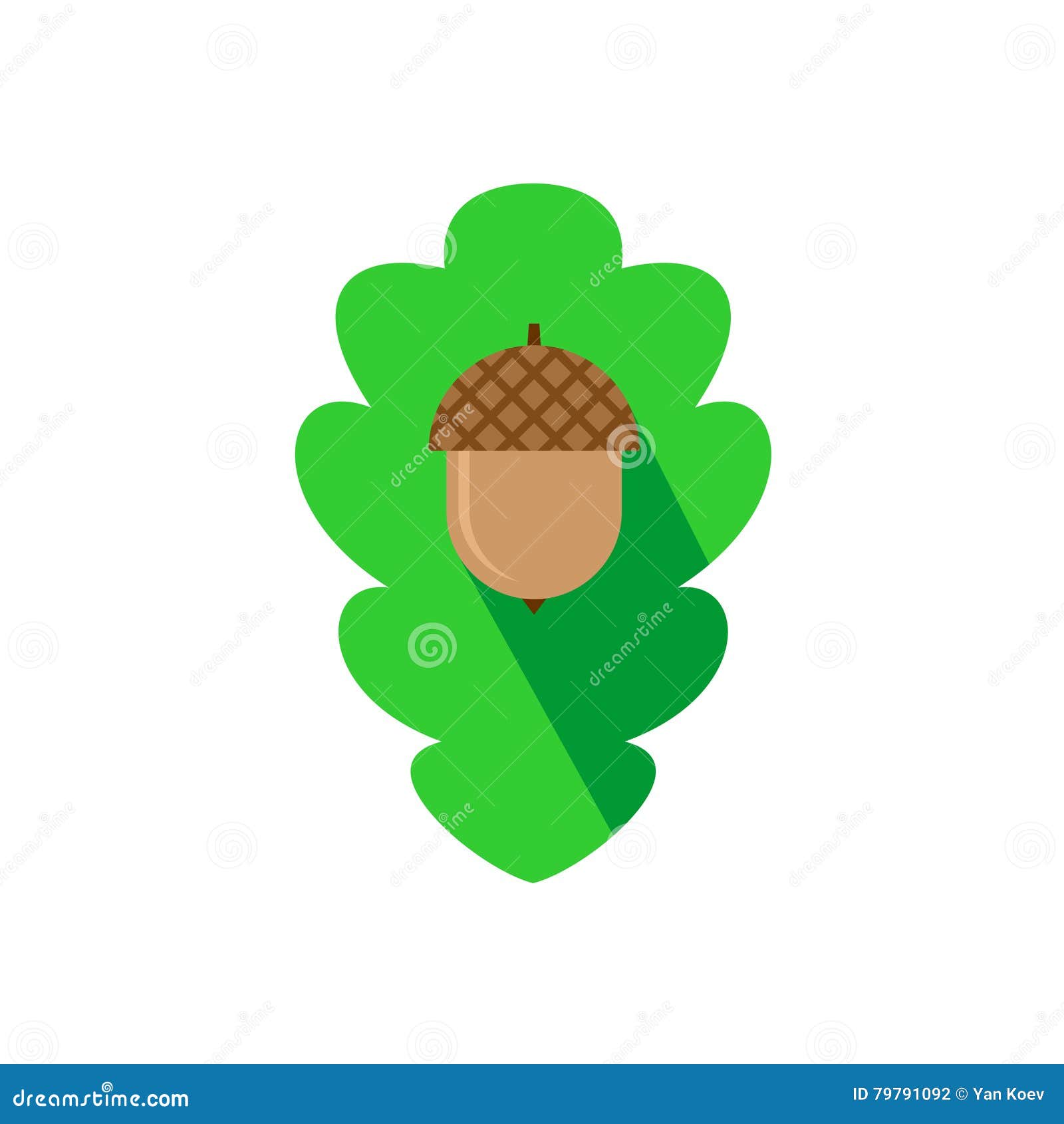 Acorn Sign on the Oak Leaf Background Logo Stock Vector - Illustration ...