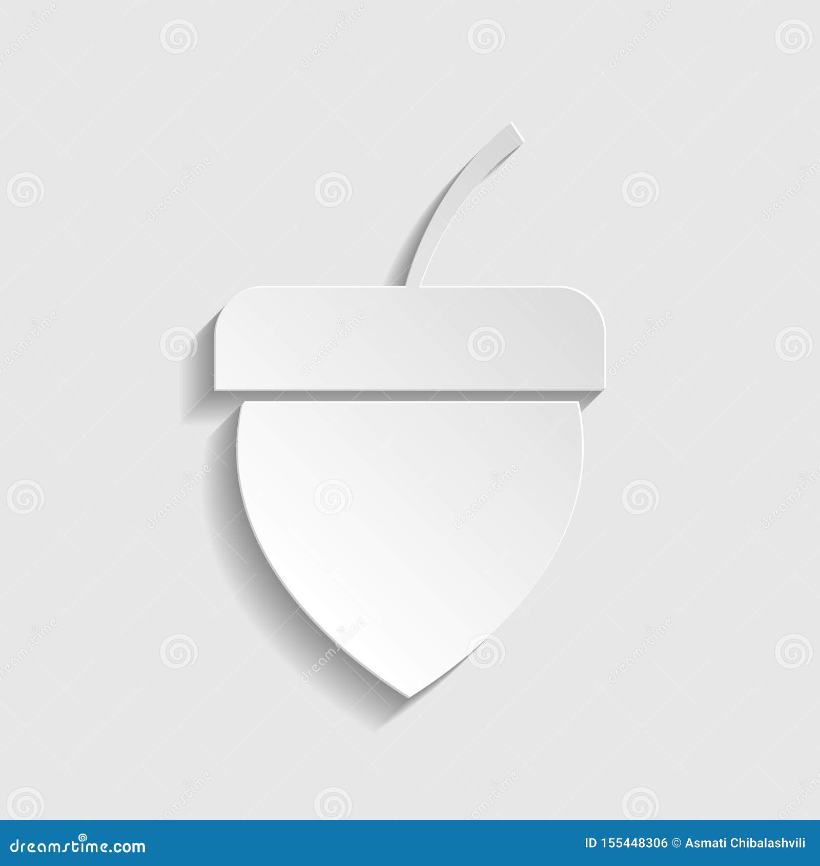 Acorn Sign. Paper Style Icon. Illustration Stock Illustration ...