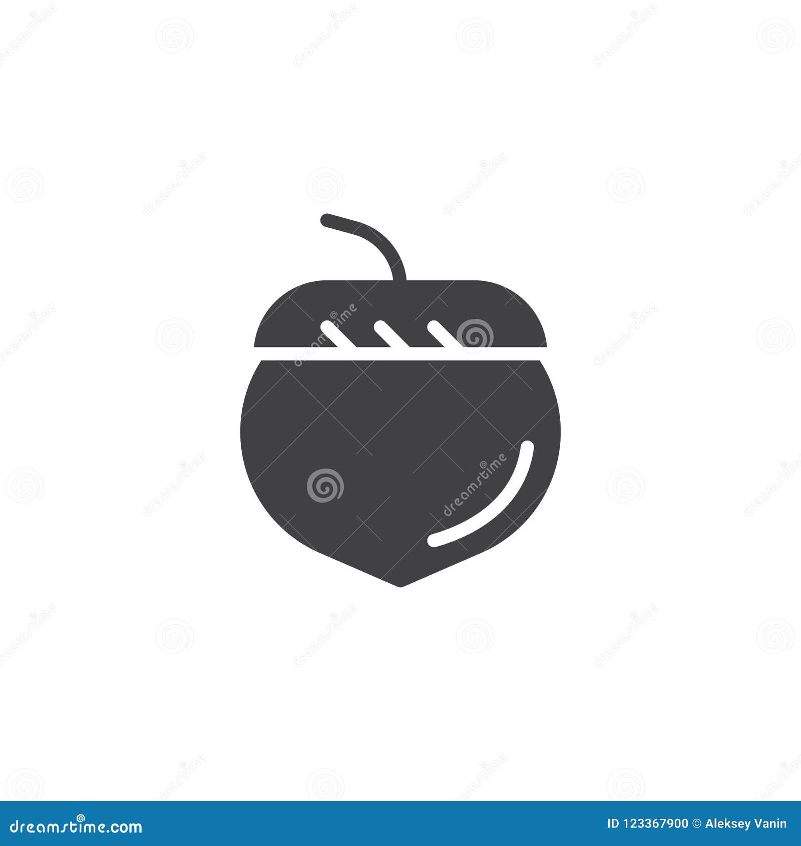 Acorn vector icon stock vector. Illustration of single - 123367900