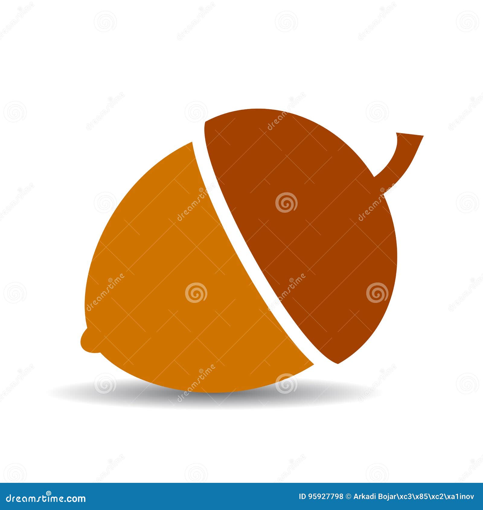 Acorn vector icon stock vector. Illustration of natural - 95927798